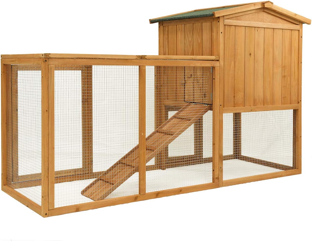 Houses & Habitats Chicken Coop Large Wooden Outdoor Bunny Rabbit Hutch ...