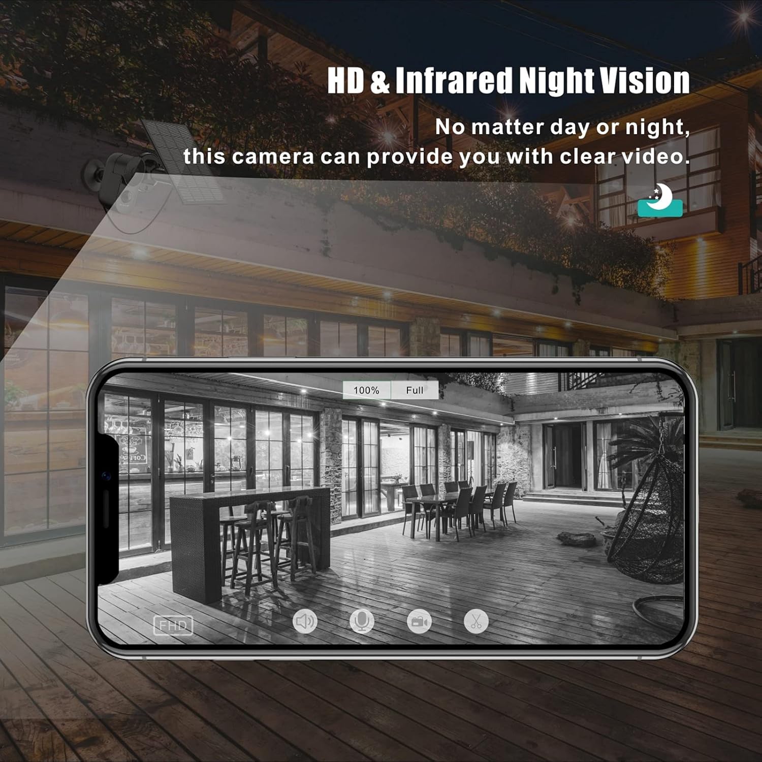 Wireless Security Camera Outdoor, EverExceed Solar WiFi Rechargeable ...