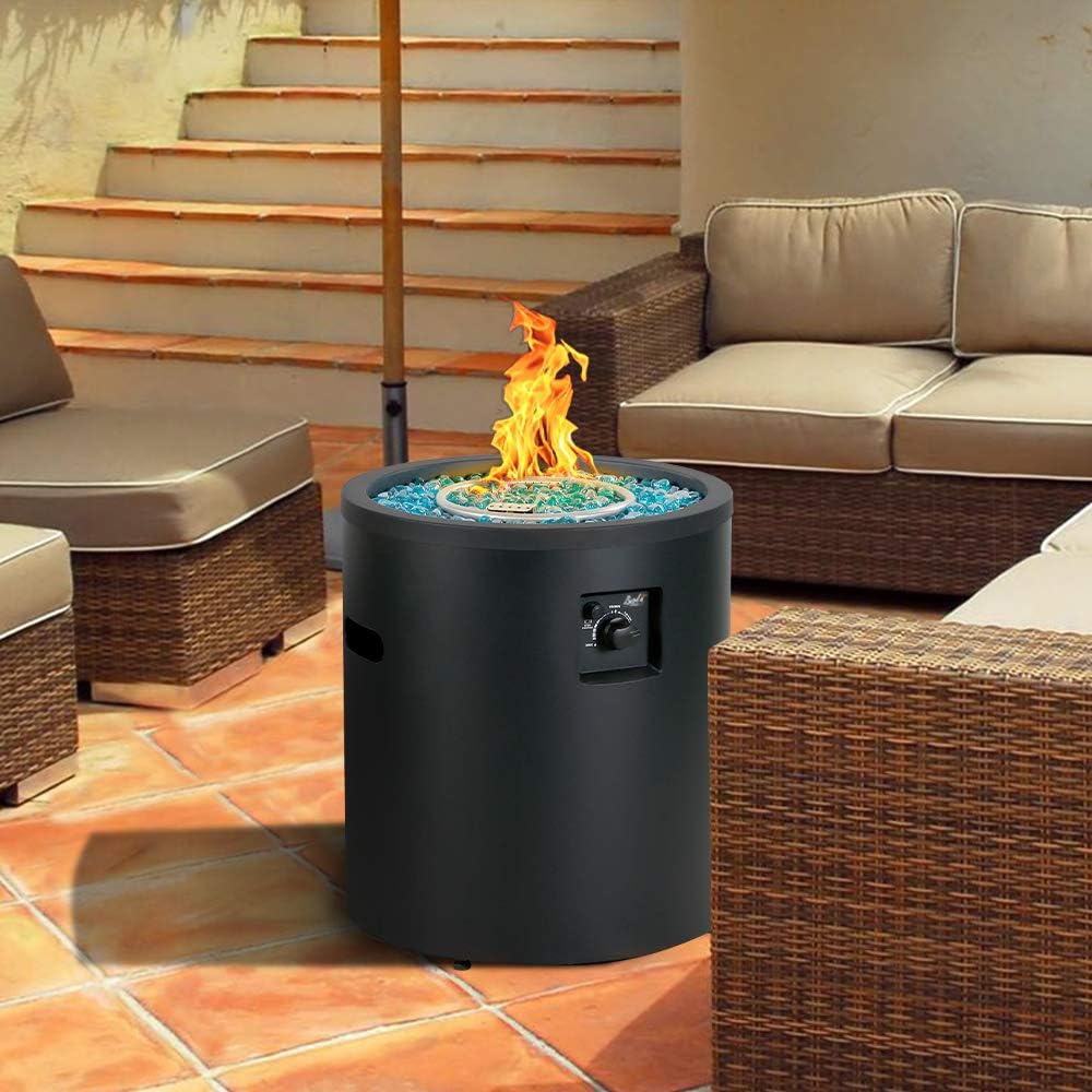 BALI OUTDOORS Gas Fire Pit Propane Fire Column, 23 Inch Cylinder ...