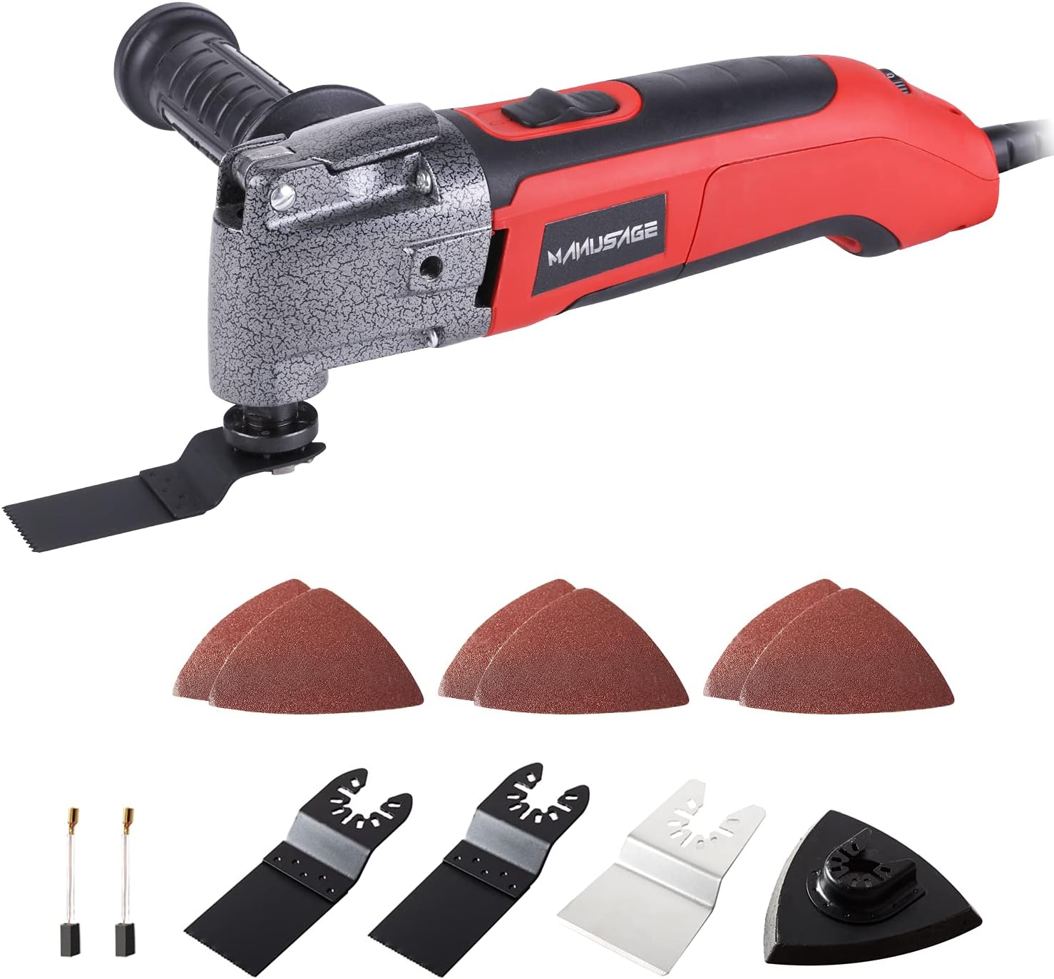 MANUSAGE 2.5Amp Oscillating Tool,Variable Speed Oscillating Multi Tool Kit with 3.5°Oscillation ...