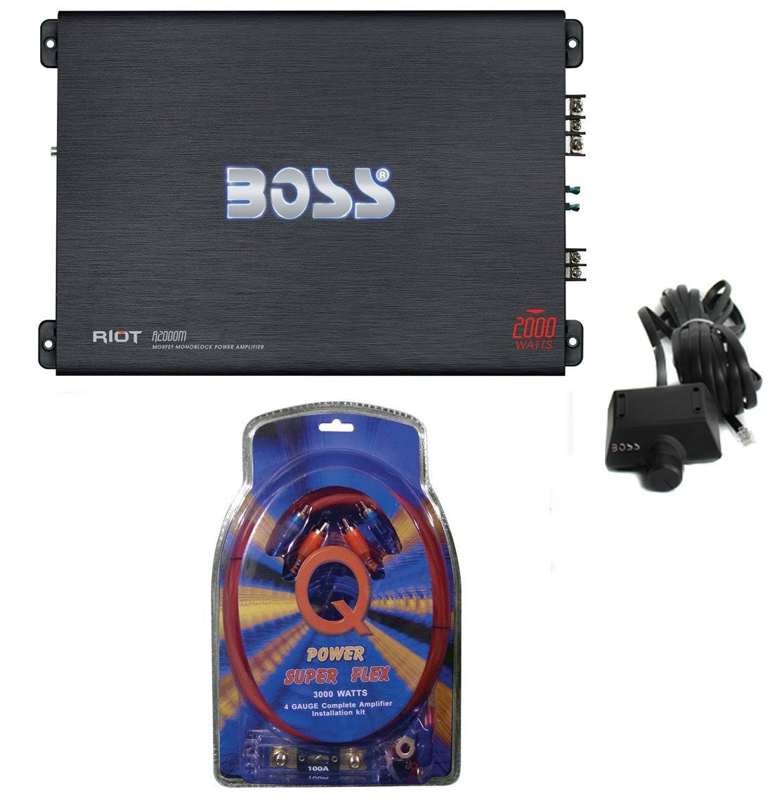 Boss R2000m 2000W Riot Monoblock Car Audio MOSFET Mono Amplifier+4 GA ...