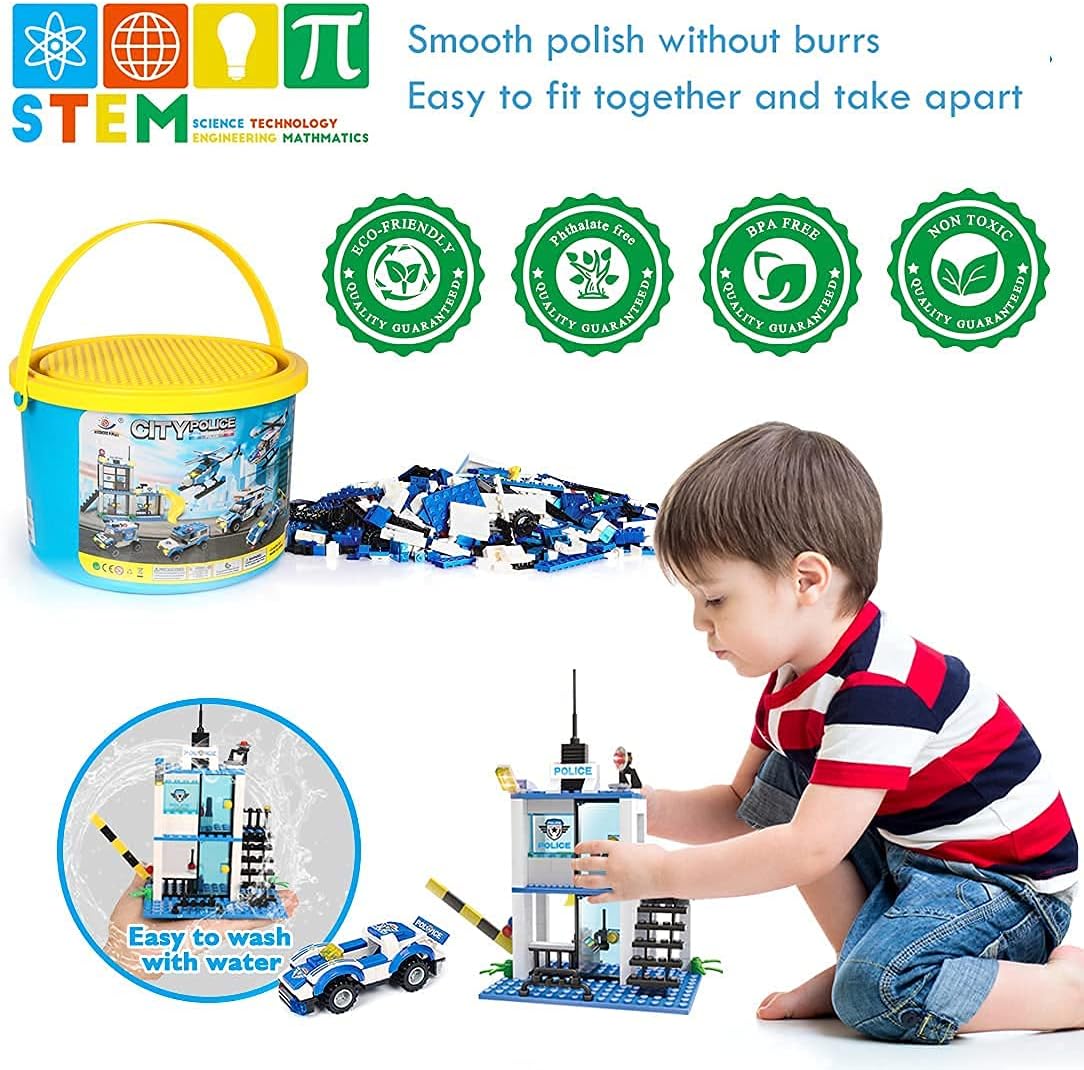 City Police Station Building Blocks Toys, Double Police Station with ...