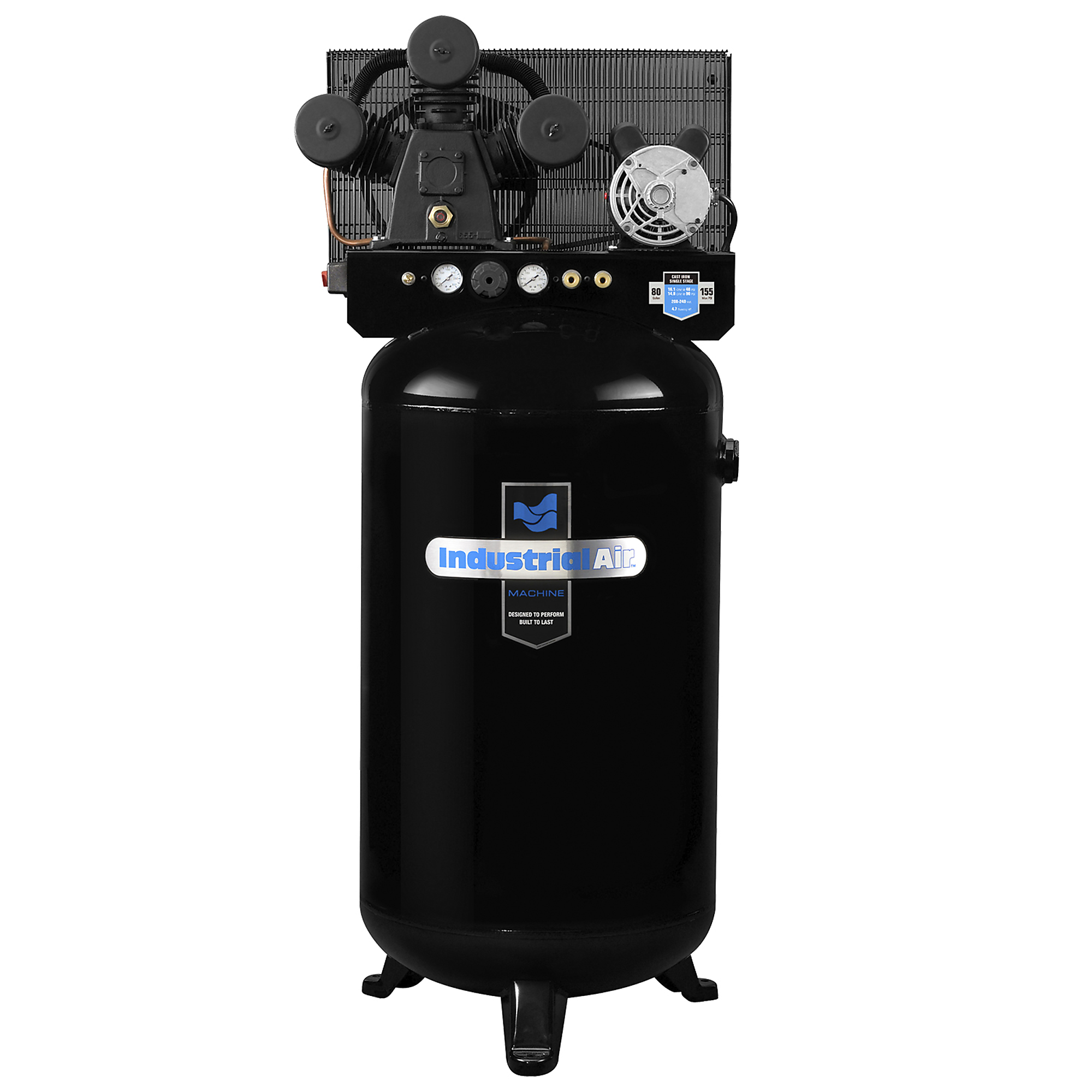 Industrial Air 80 Gallon, Single Stage, Vertical Air Compressor, Model ...