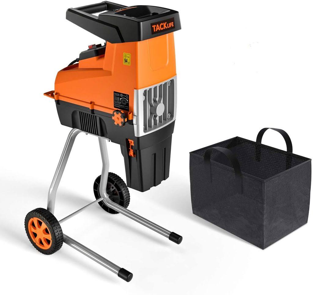 Tacklife Wood Chipper, 15-Amp Garden Shredder, 60L Collection Bag ...