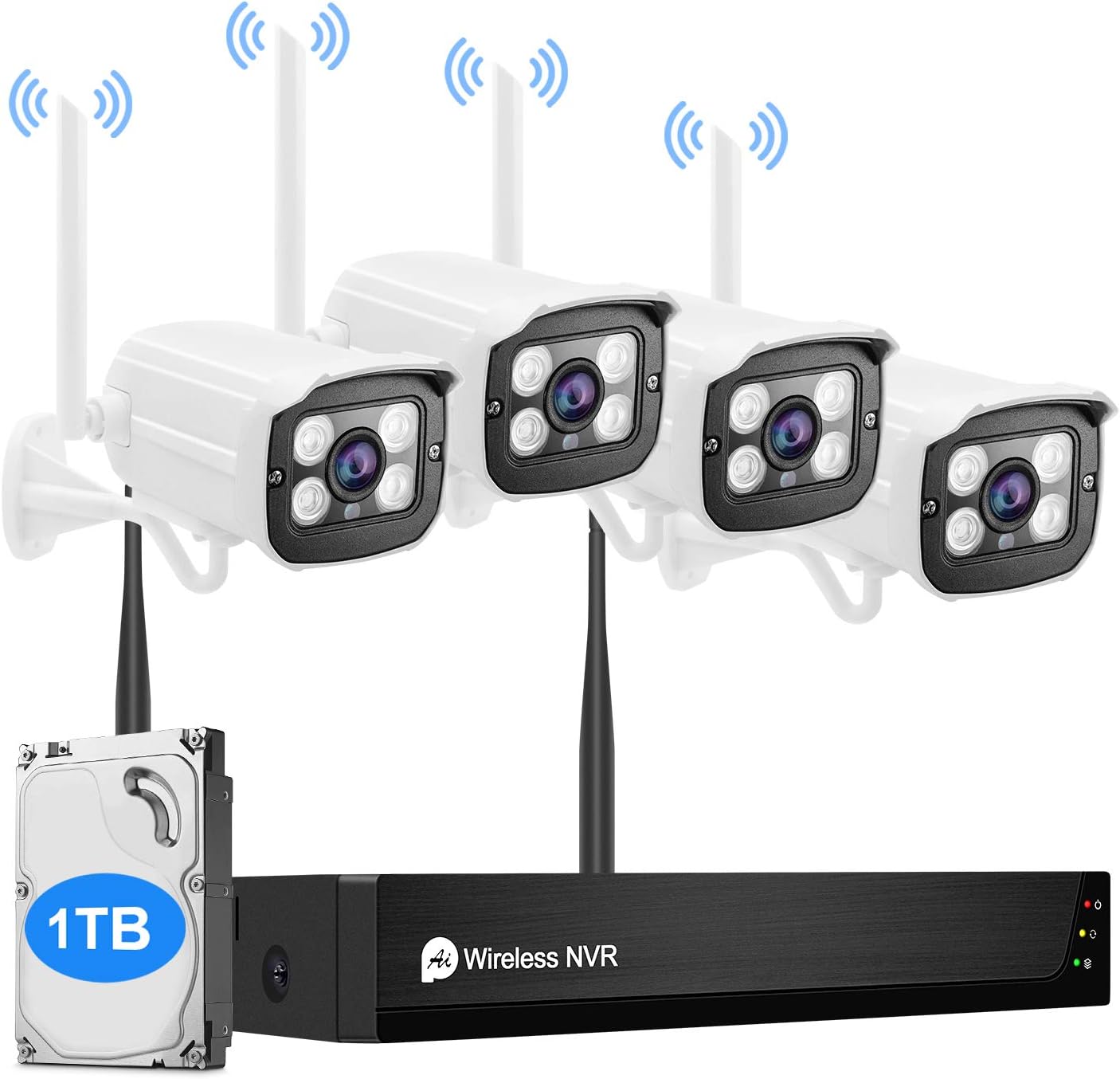 Wireless Security Camera System with Two Way Audio/1TB Hard Drive ...
