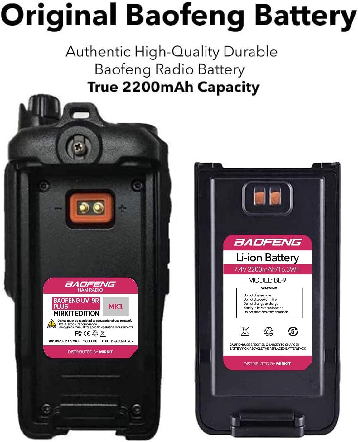 Mirkit Waterproof Baofeng Radio UV-9R Plus MK1 (UV-82 3rd Generation ...