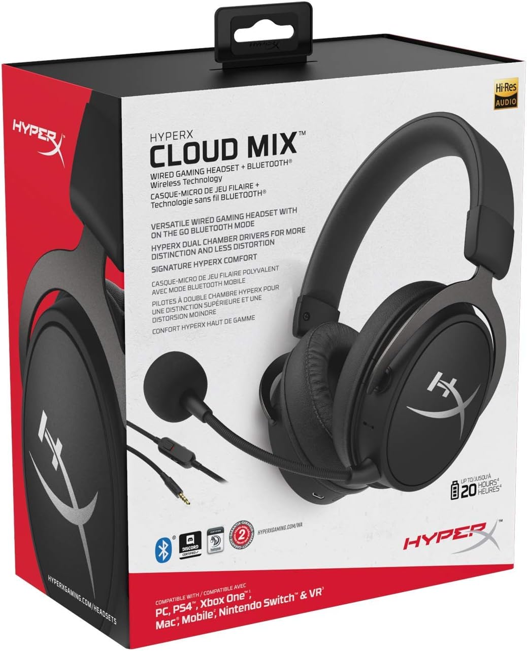 HyperX Cloud Mix Wired Gaming Headset + Bluetooth - Game and Go ...