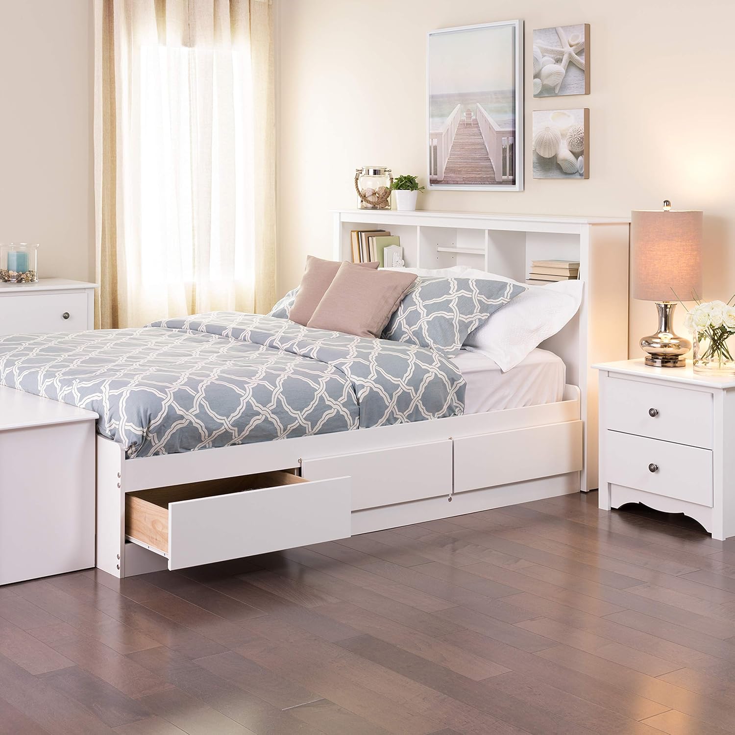Prepac Full Mate's Platform Storage Bed with 6 Drawers, White ...