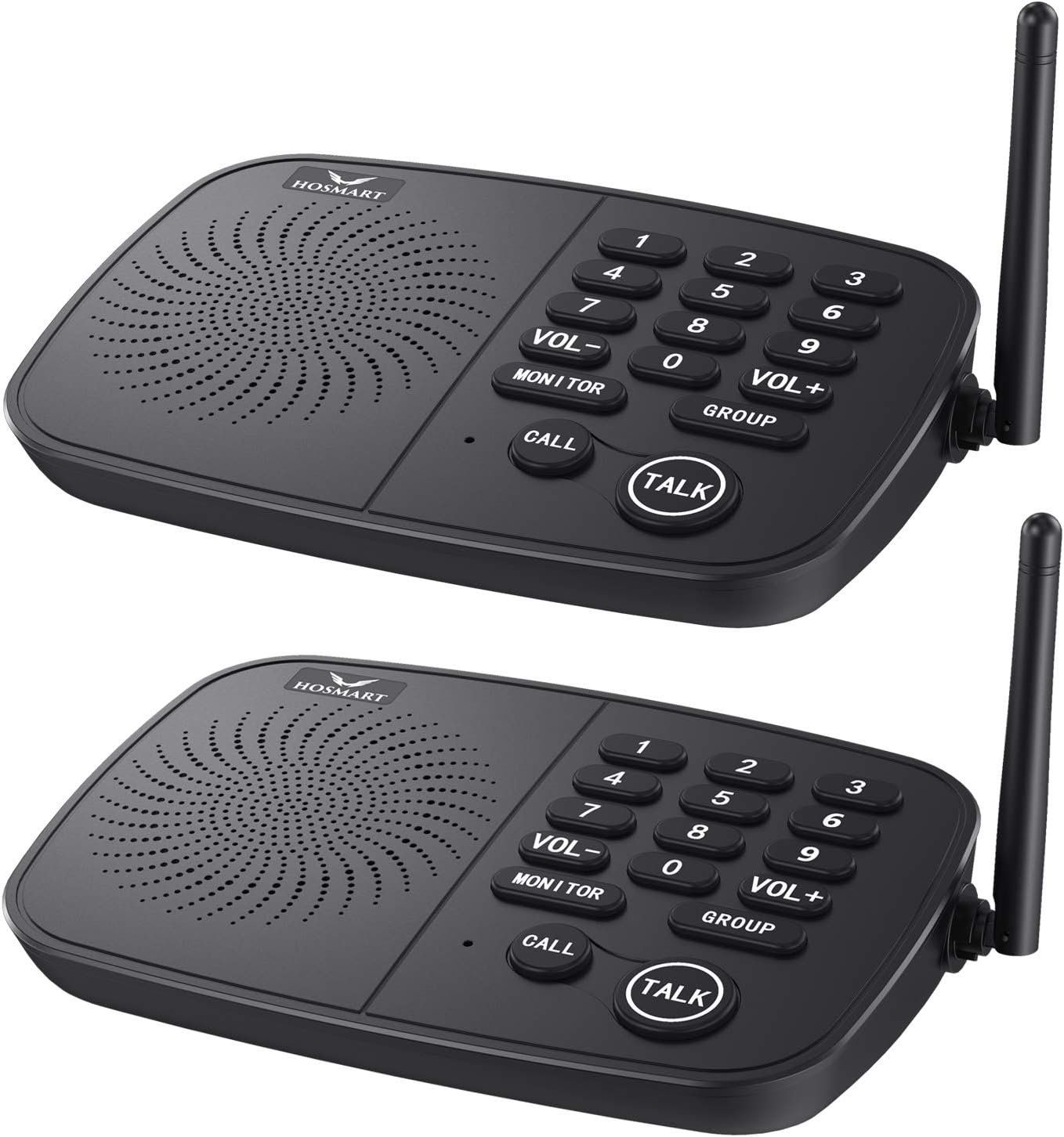 Hosmart 1/2 Mile Range 10-Channel Intercom System for Home or Office ...