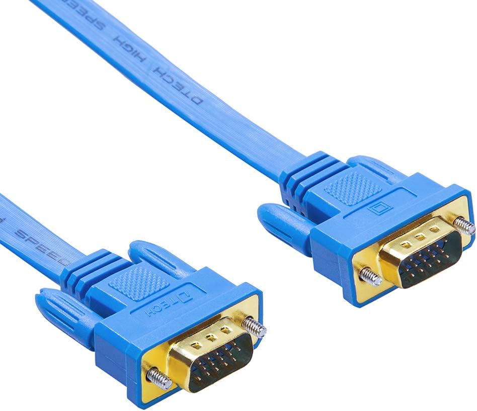 VGA Cable 50ft, DTECH Flat Extra Long VGA Cord for Computer Monitor ...