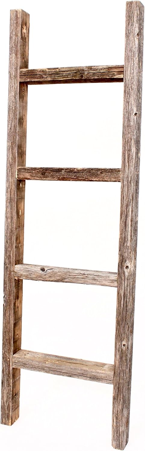 BarnwoodUSA Rustic 4 Foot Decorative Wooden Ladder - 100% Reclaimed ...