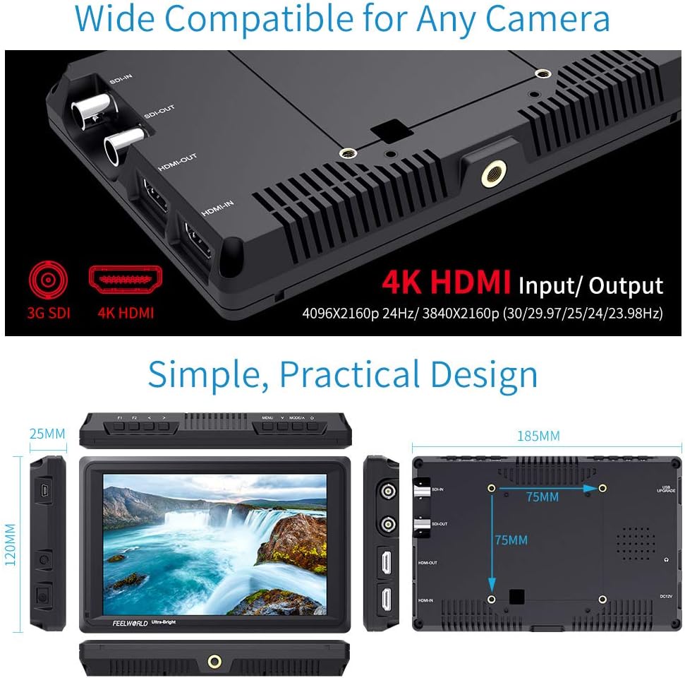 FEELWORLD FW279S 7 Inch 2200nit Daylight Viewable Full HD 1920x1200 IPS ...