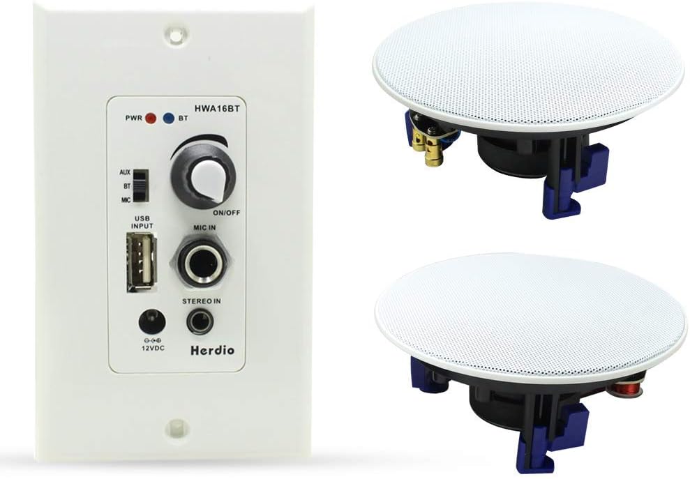 Herdio Home Audio Package Wall Mount Audio Control Amplifier Receiver ...