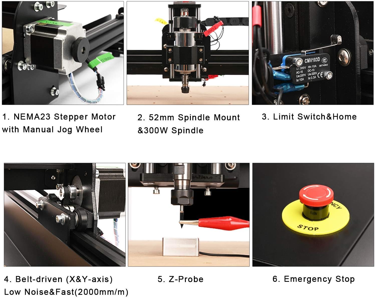 CNC Router Machine 4040-XE, 300W Spindle 3-Axis Engraving Milling ...