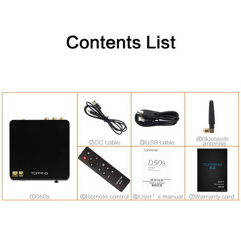 Topping D50s Hi-Res DAC Audio Decoder with Bluetooth USB Optical ...