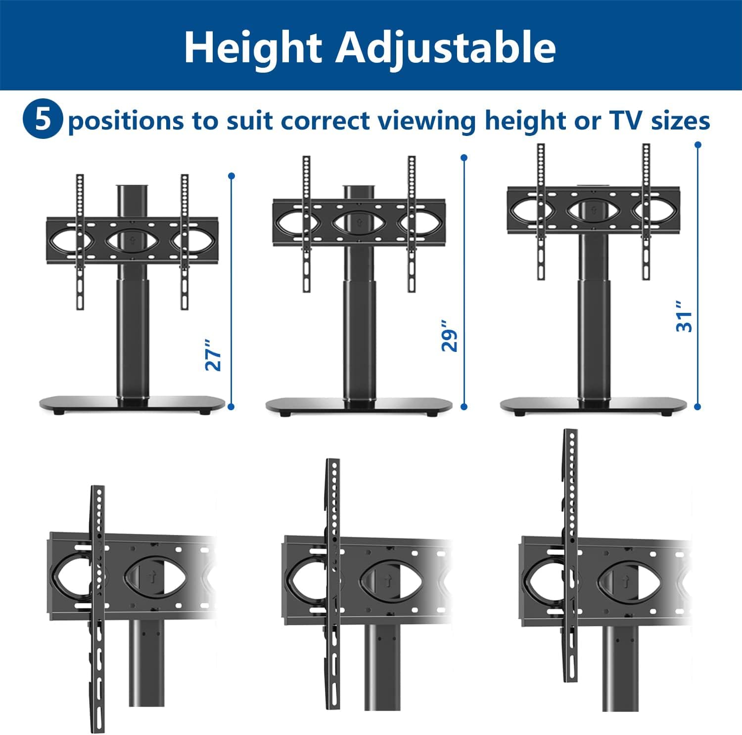Rfiver Universal Swivel TV Stand/Base -Table Top TV Stand for 32-65 ...