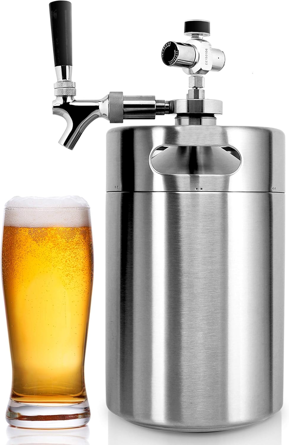 NutriChef PKBRTP299 Pressurized Mini Keg System, 128oz Double-Walled ...