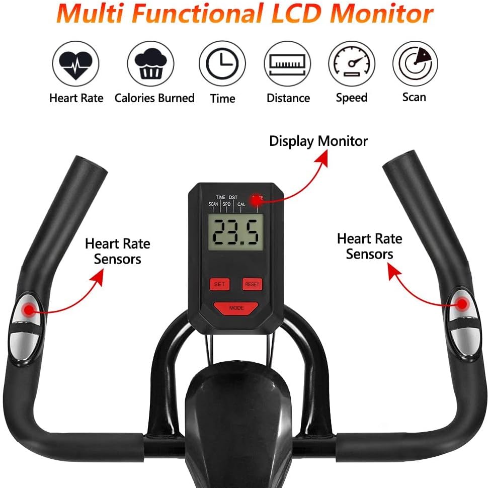 Dripex Exercise Bike with Adjustable Seat & Resistance - Ultra-Silent ...