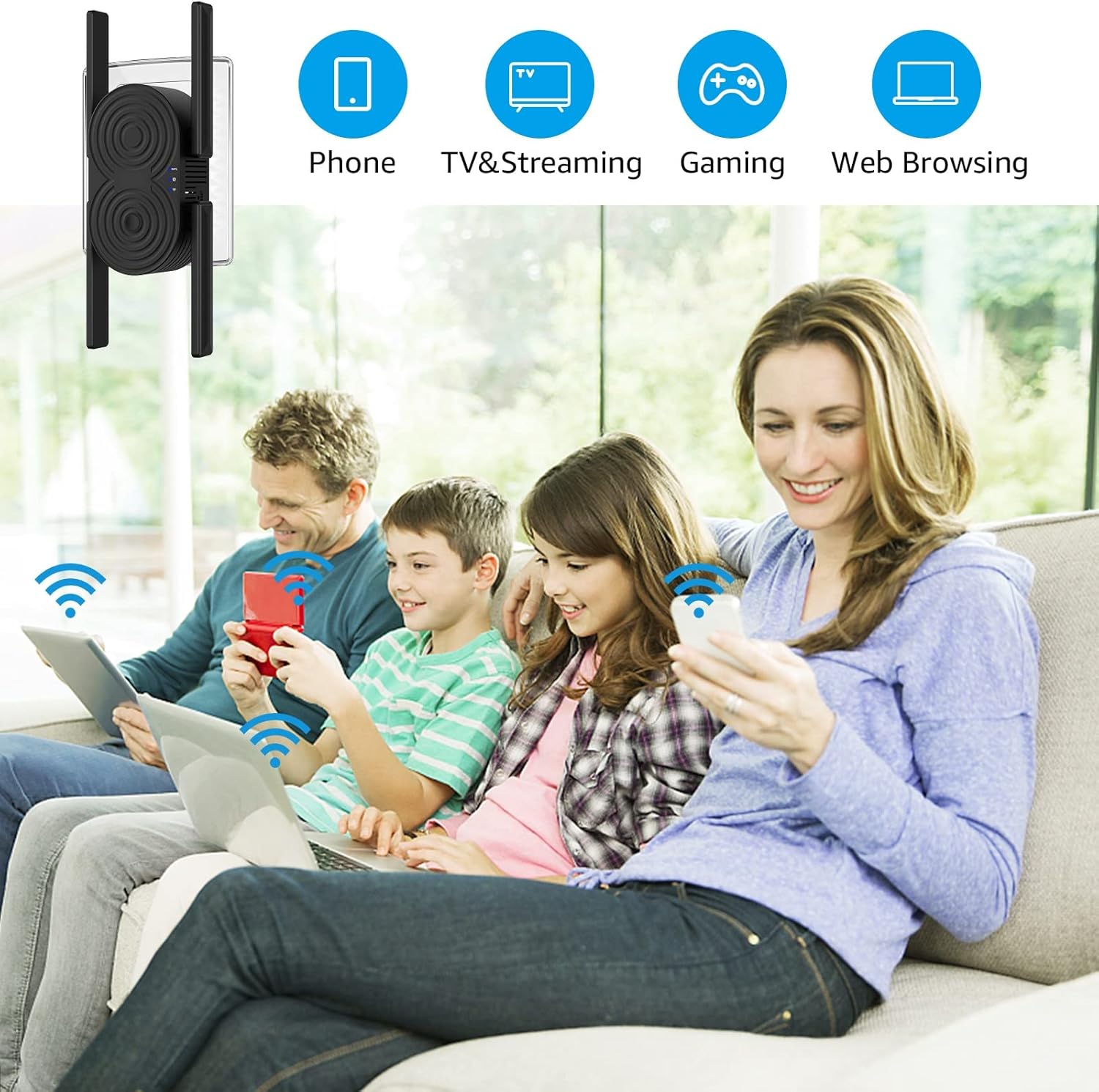 2022 Upgraded - WiFi Extenders Signal Booster for Home,Wall-Through ...
