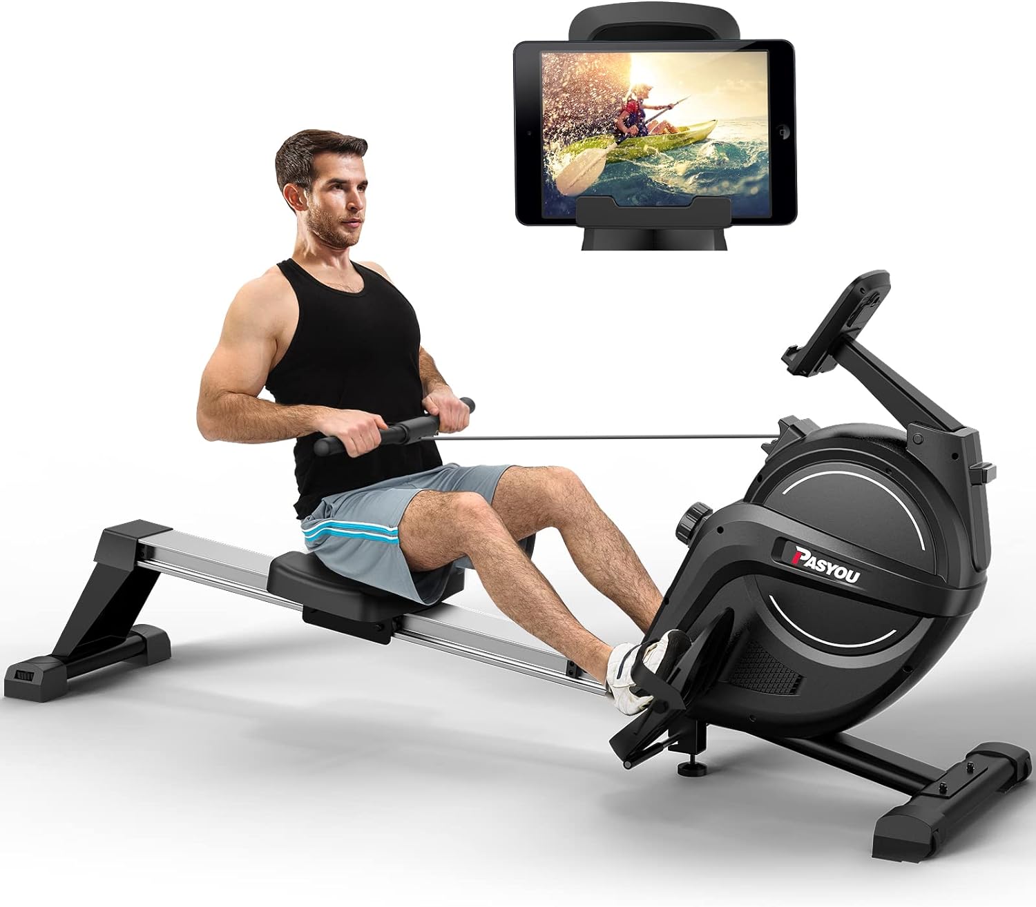 PASYOU Folding Rowing Machine Indoor Magnetic Rower for Full Body ...