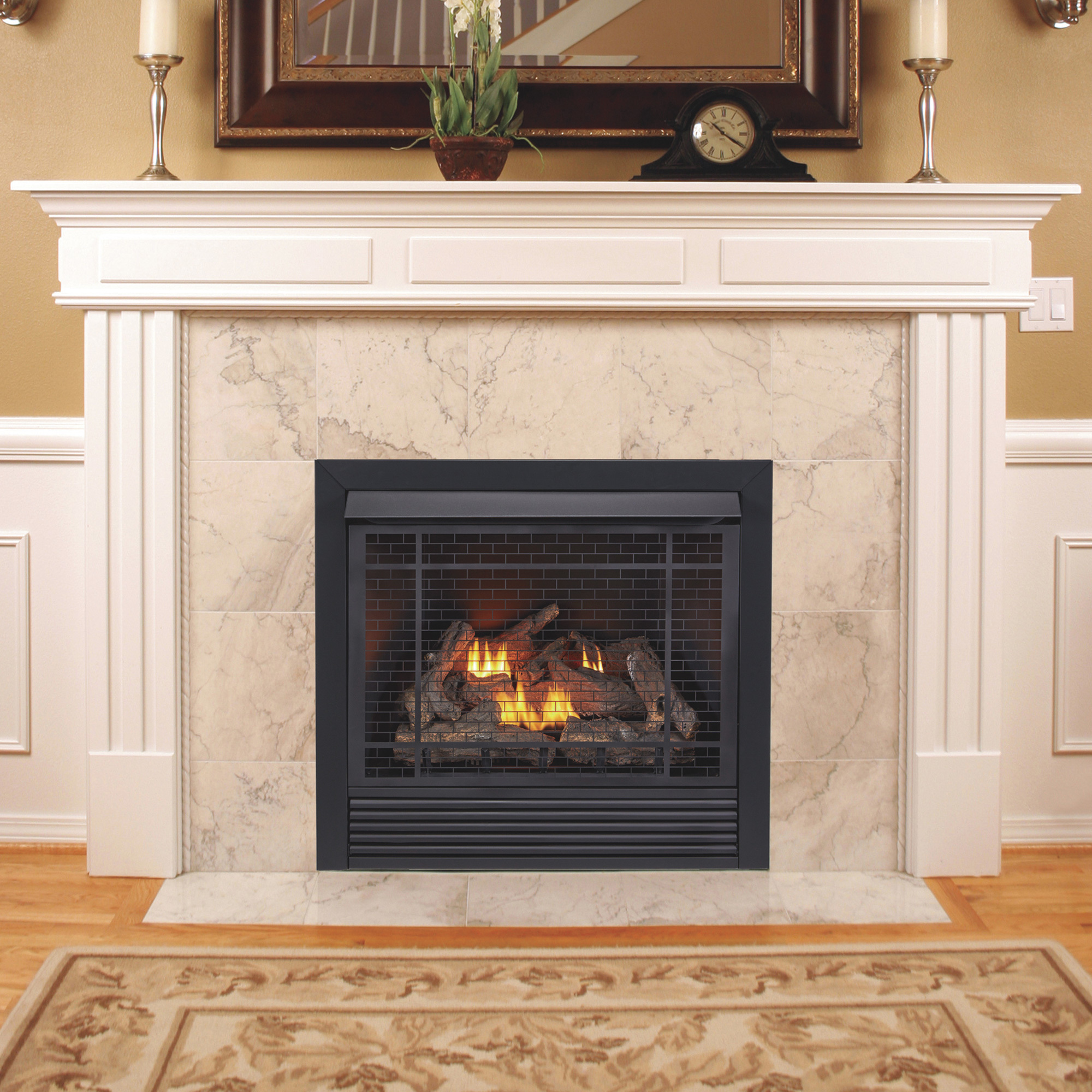 Bluegrass Living Vent-Free Dual Fuel Fireplace Insert, 32,000 BTU ...
