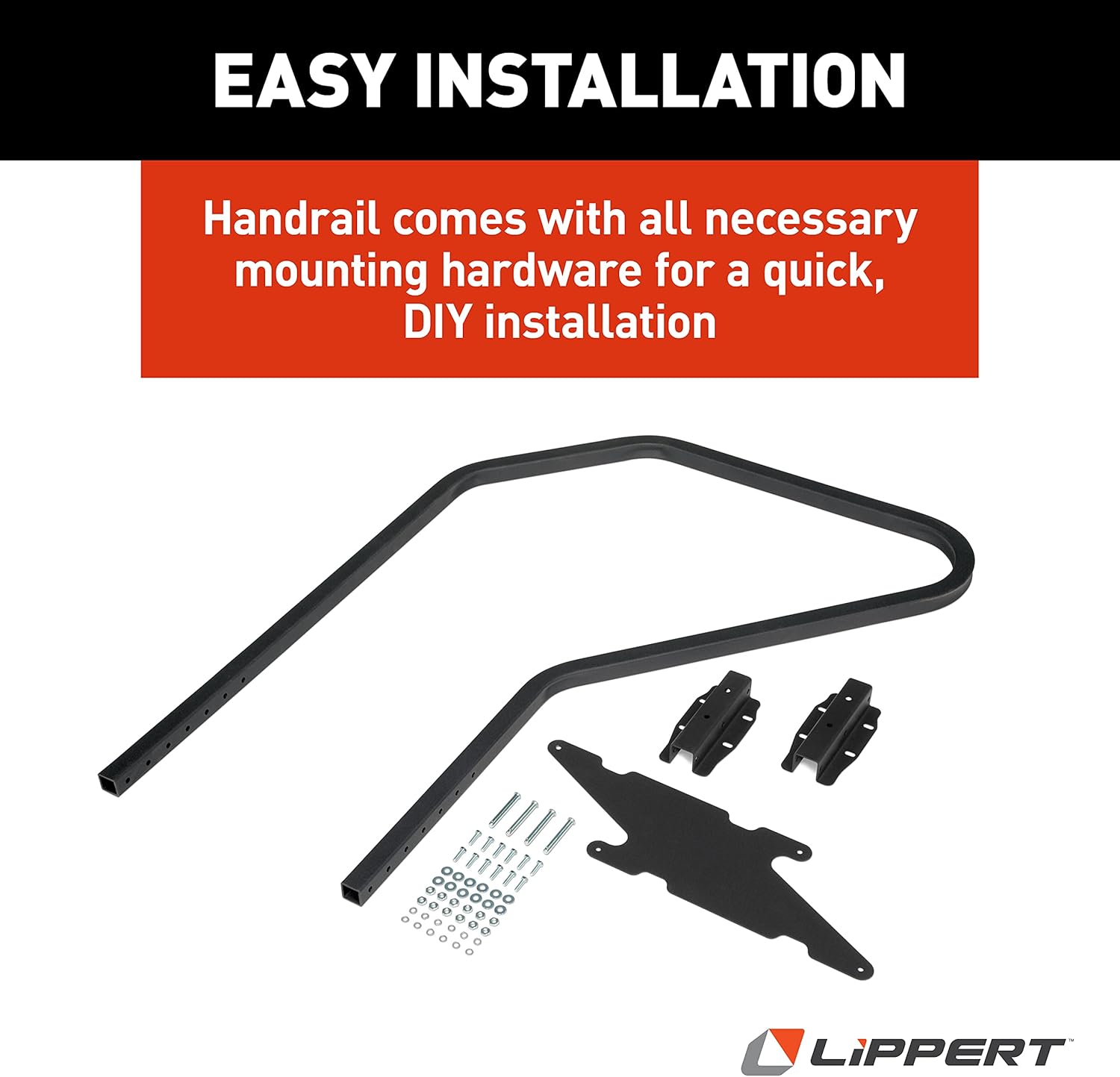 Lippert Solid Step Entry Assist Handrail for 5th Wheel RVs, Travel ...