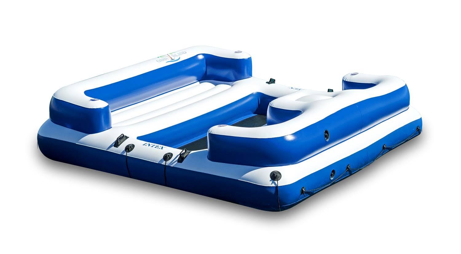 Intex Oasis Island Inflatable Giant 5 Person Lake Floating Lounge Raft ...