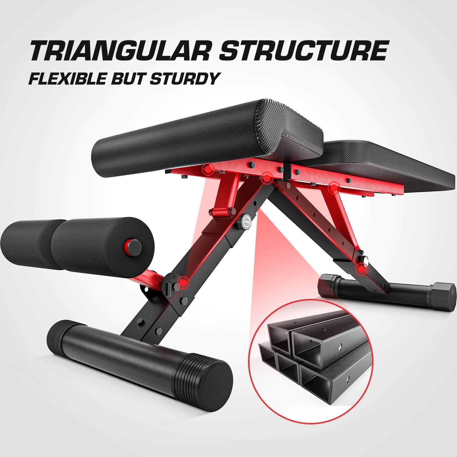 pelpo Adjustable Weight Bench, Folding Weight Lifting Bench, Workout ...