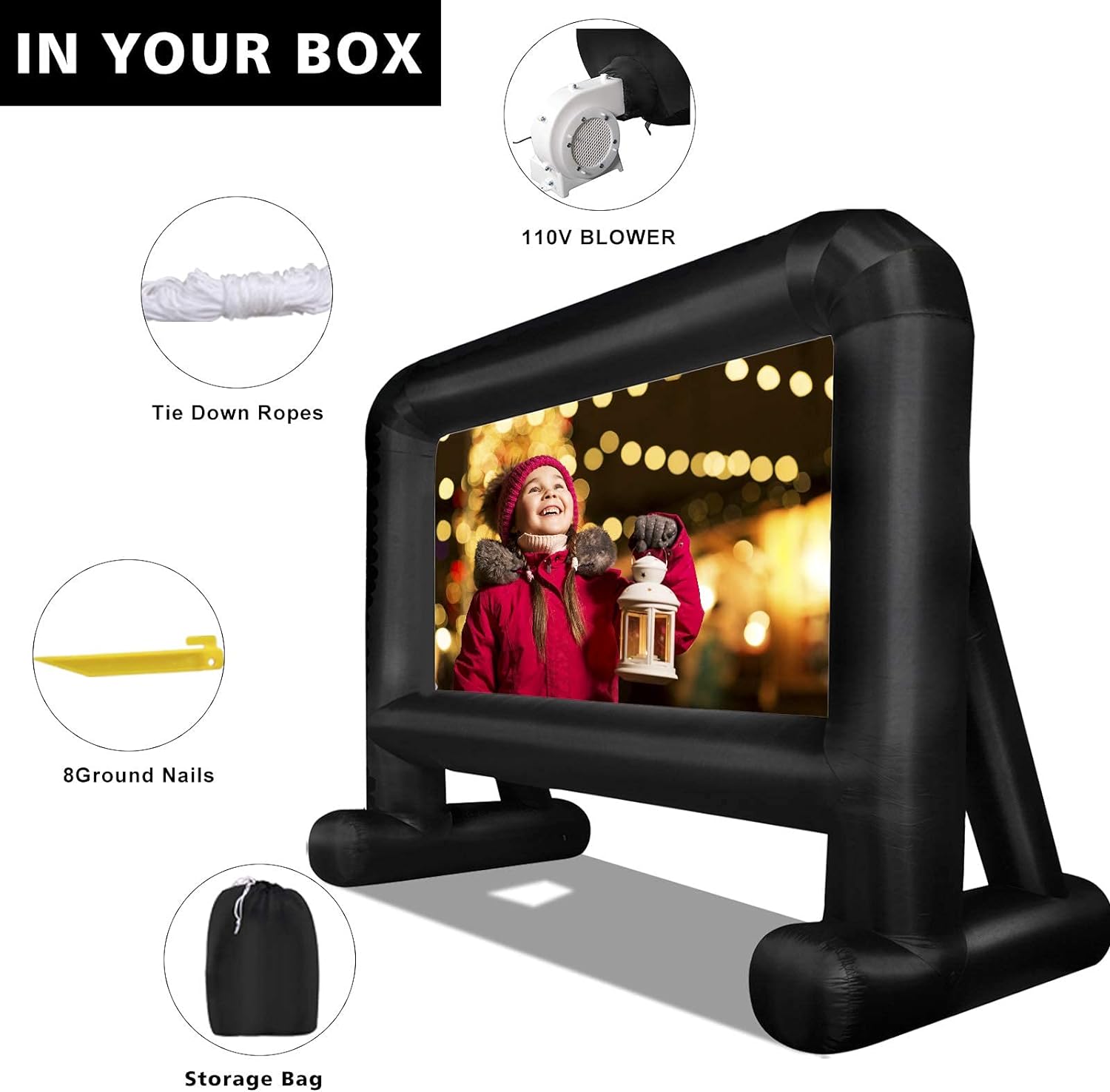 OUTTOY 14 FT Inflatable Movie Screen Blow up Mega Movie Projection ...