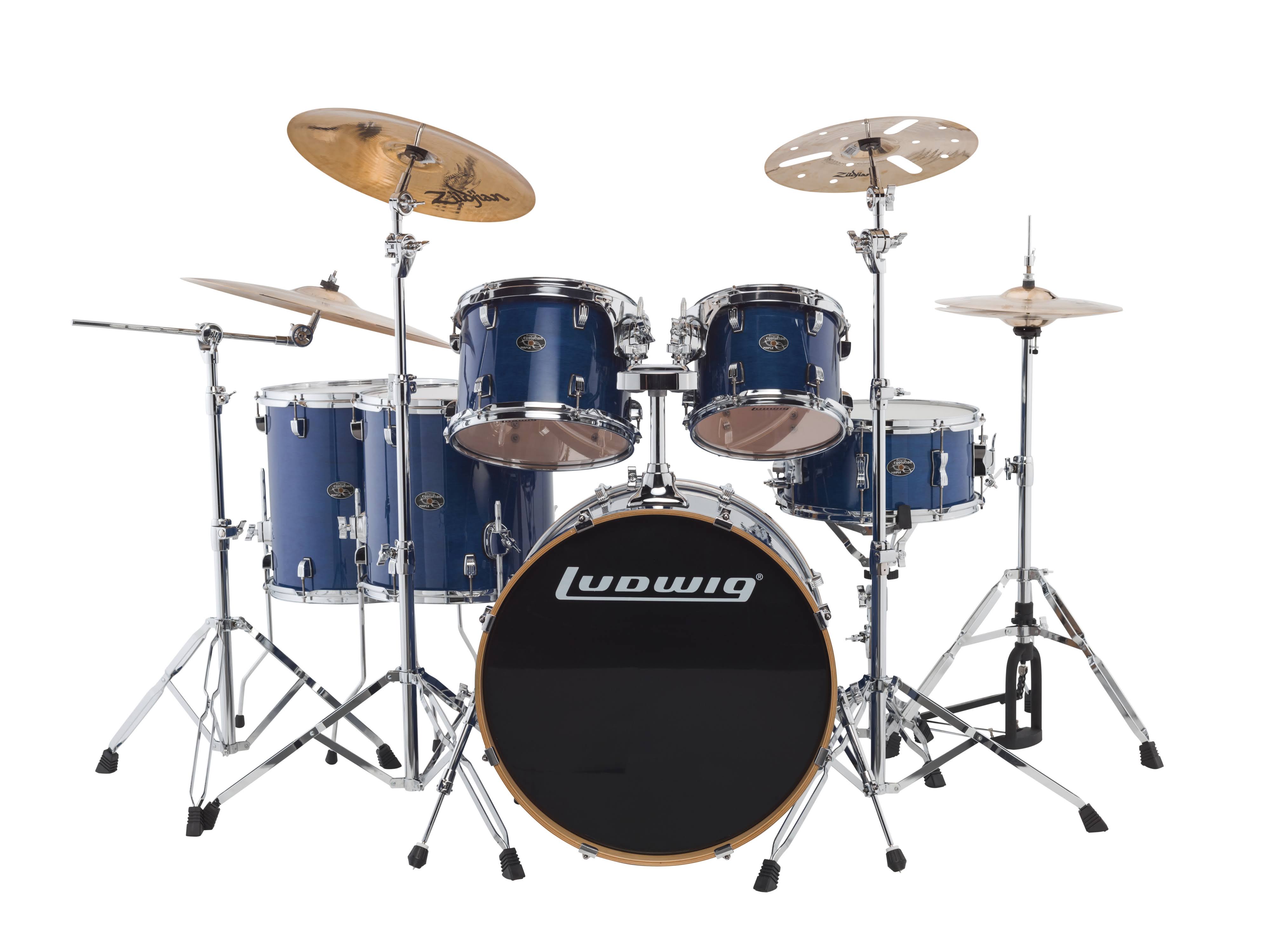 Ludwig Evolution Maple 6-Piece Shell Pack Transparent Blue - Revivalcandy
