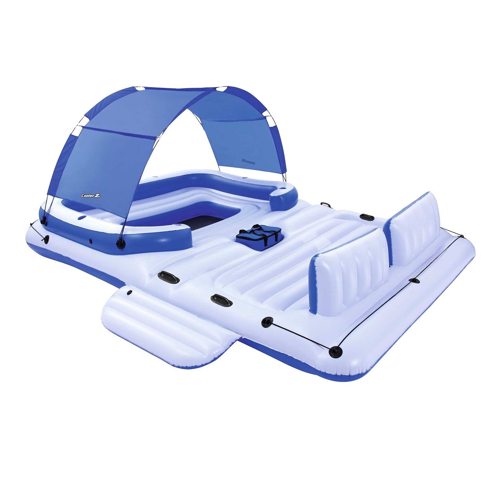 Bestway CoolerZ Tropical Breeze 6 Person Floating Island Pool Lake Raft ...