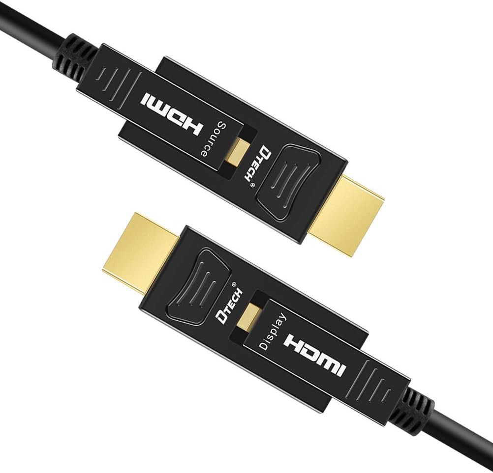 DTECH Fiber Optic HDMI Cable 50 Feet Ultra HD 4K 60Hz 444 Chroma ...