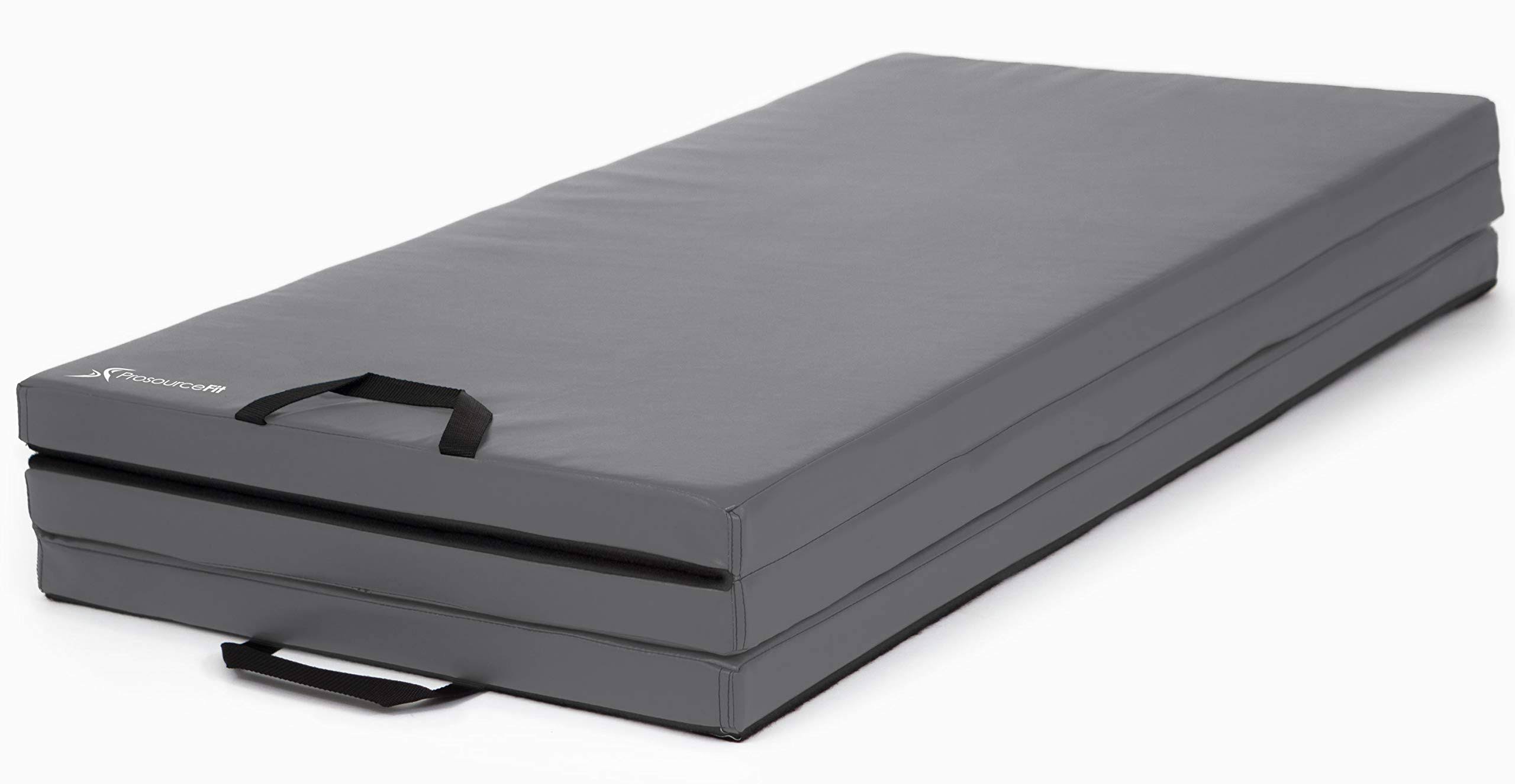 Prosource Tri-Fold Folding Thick Exercise Mat 6x4 with Carrying Handles ...