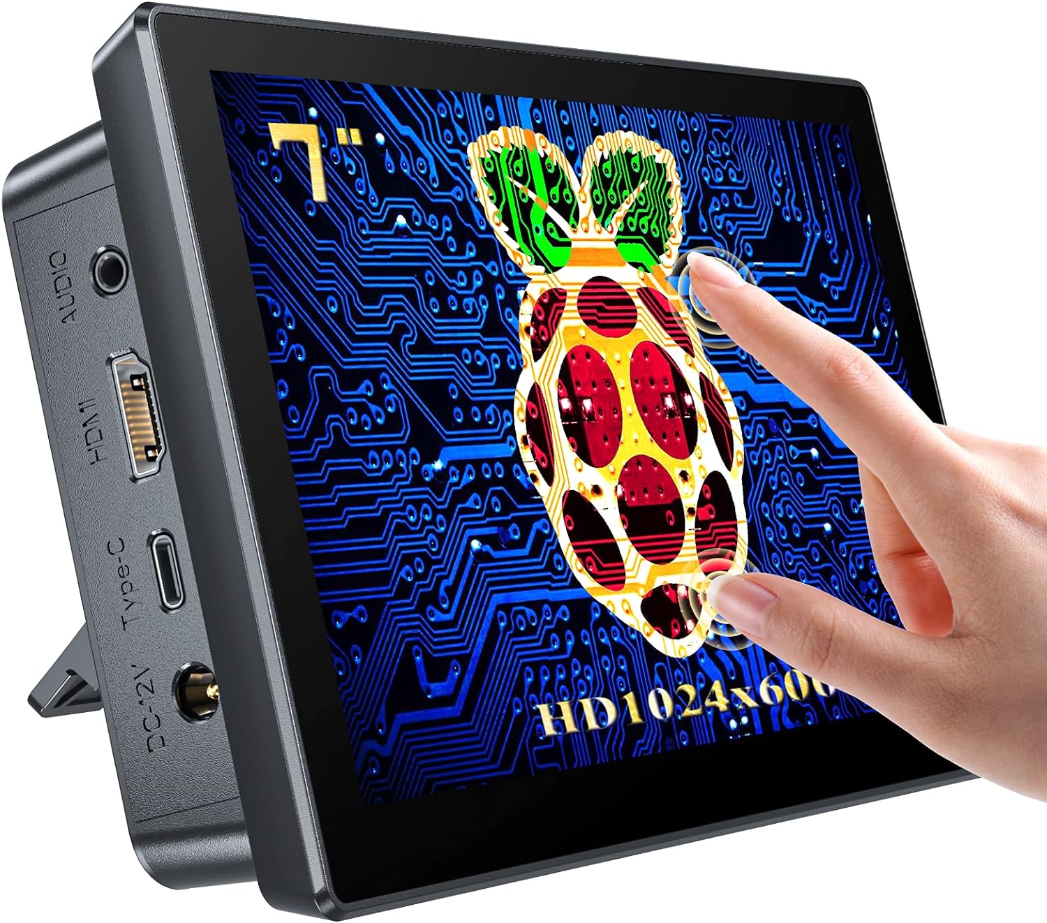 Monitors Raspberry Pi 4 Touchscreen Monitor with Case & Fan & Stand, 10 ...