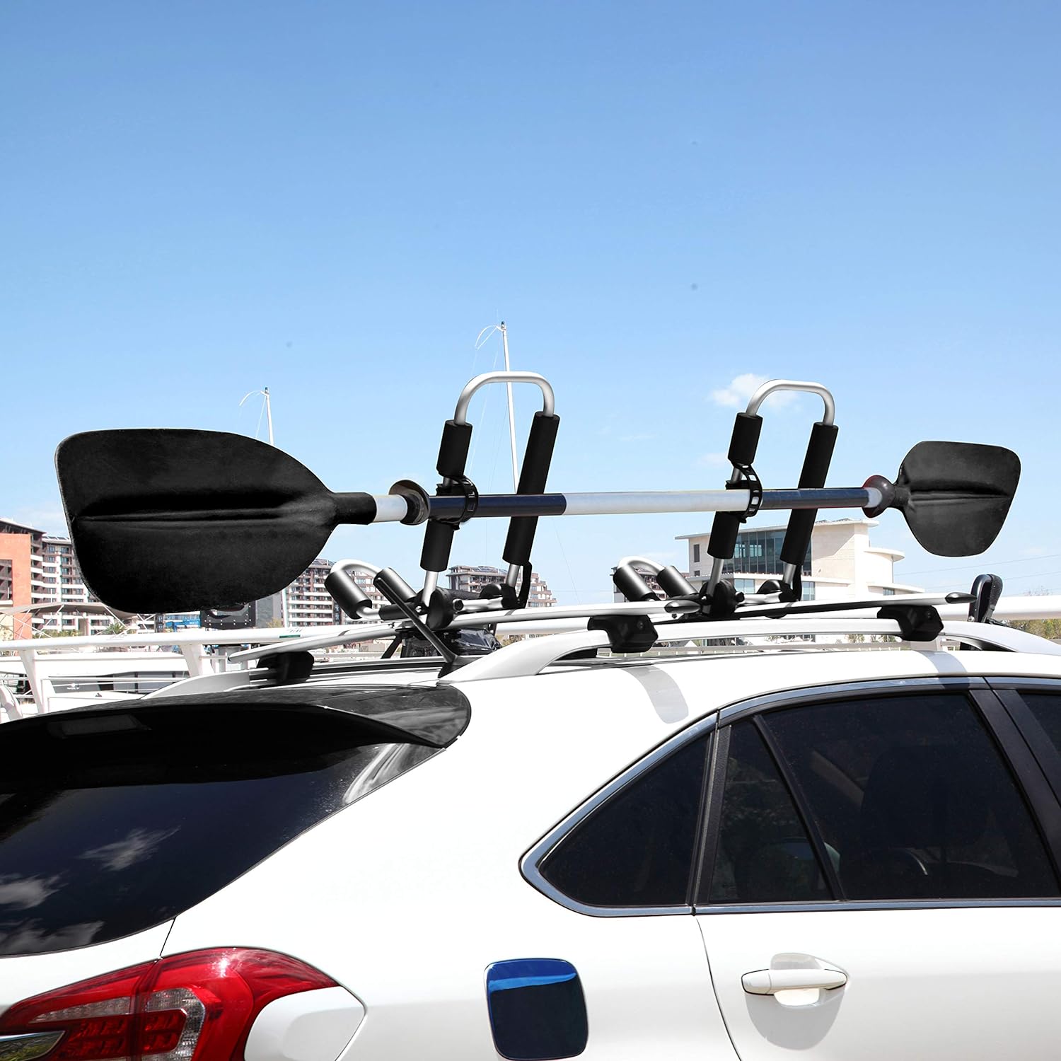 IKURAM R Kayak/Surf/Ski Roof Carrier Rack of J-Style Folding Universal ...