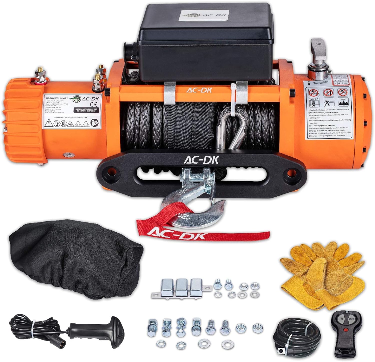 Towing Products & Winches 12000 lb Electric Winch with Synthetic Rope ...
