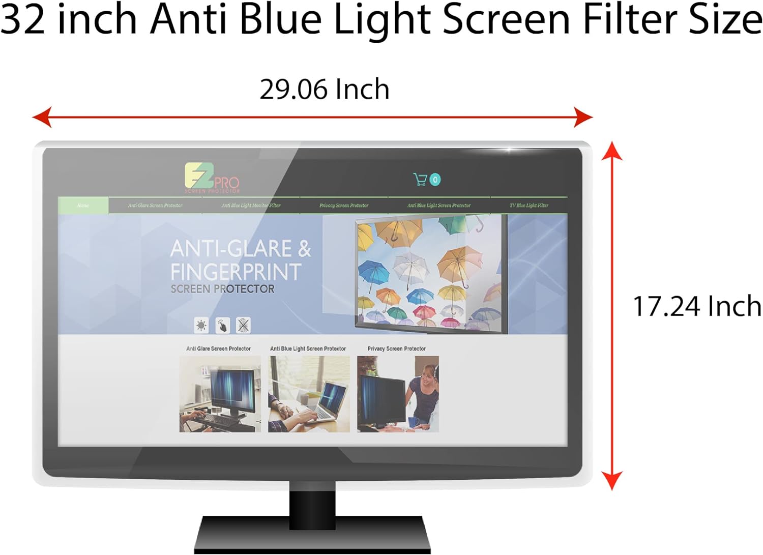 Anti Blue Light Screen Filter for 23 and 24 Inches Widescreen Computer ...
