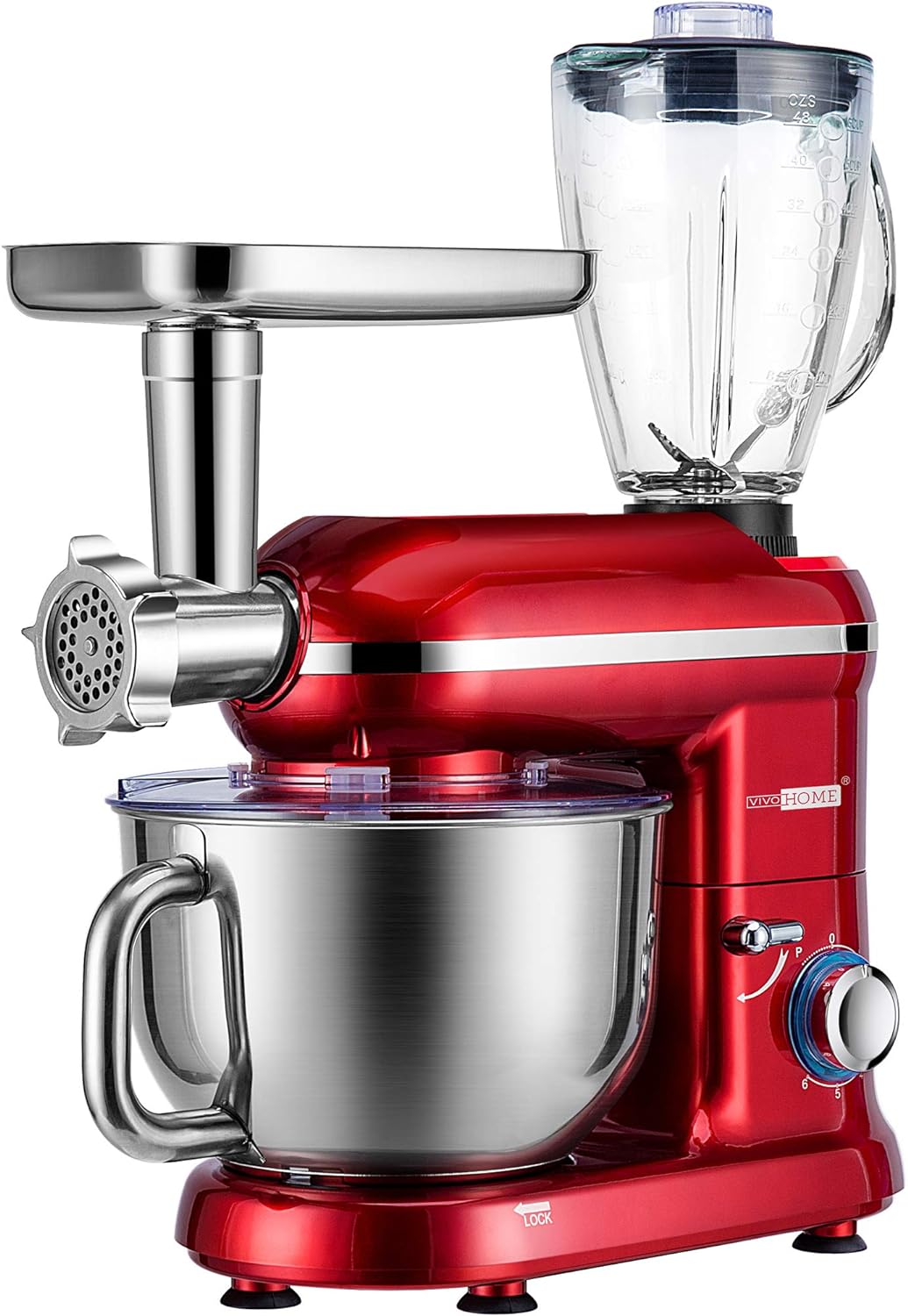 VIVOHOME 3 in 1 Multifunctional Stand Mixer with 6 Quart Stainless ...