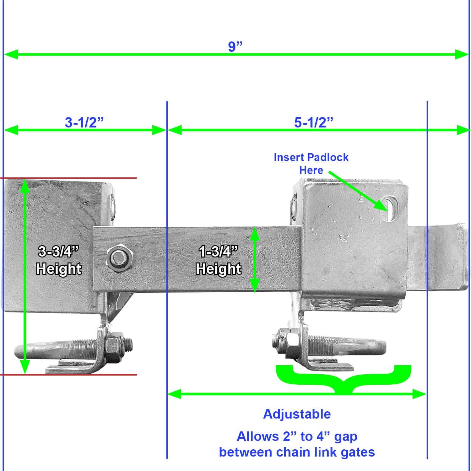 Chain Link Commercial Strong Arm Double Gate Latch - Latches Two Gates ...