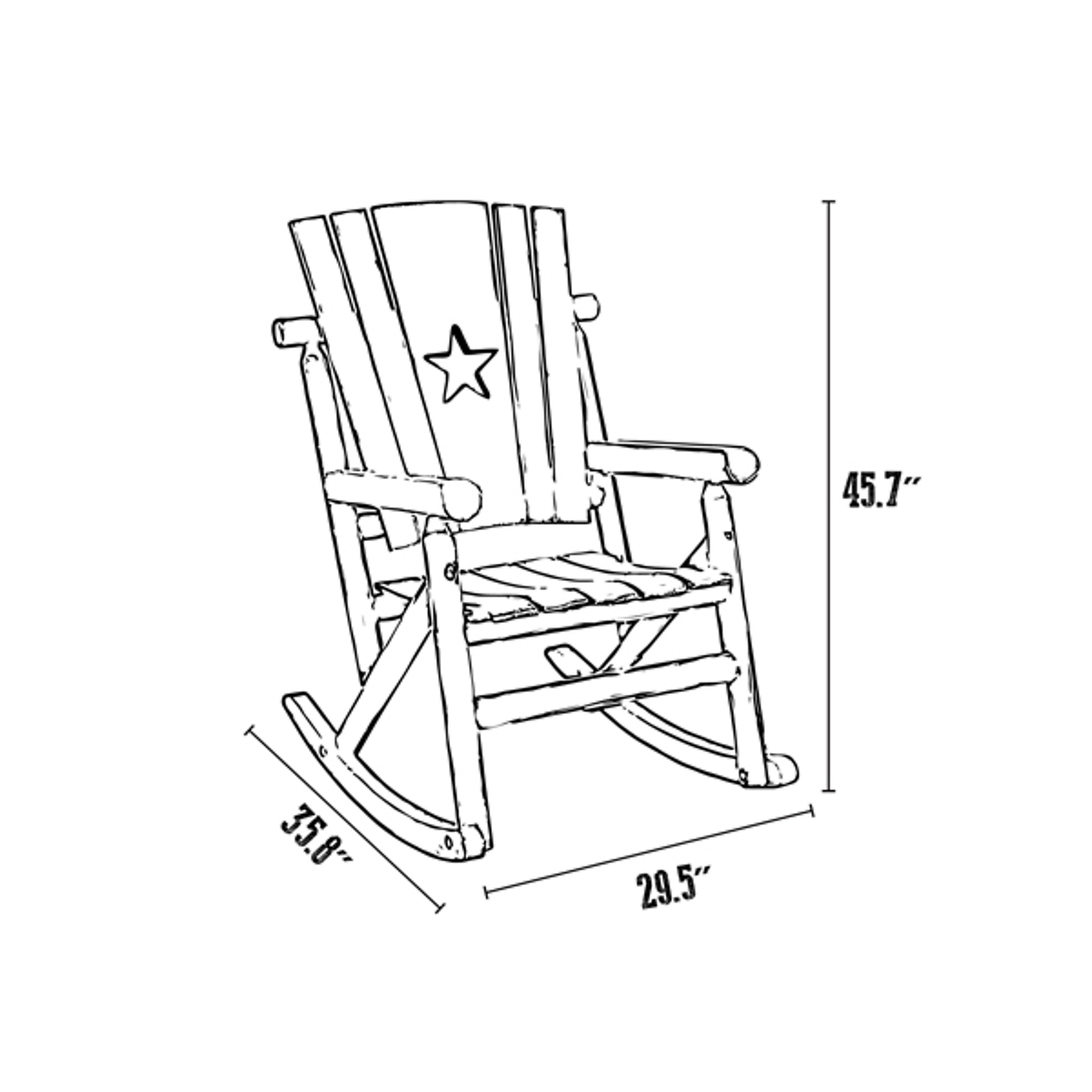 Leigh Country, Char-Log Star Rocker, Primary Color Brown, Material Wood ...