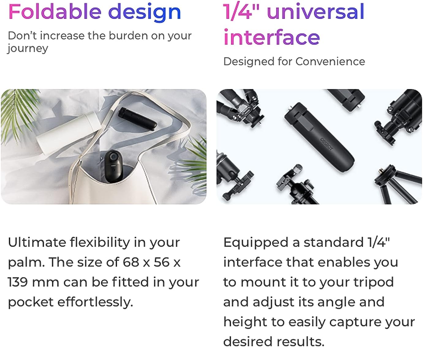 OBSBOT Me AI-Powered Tracking Tripod, AI Tracking Auto Frame & Gesture ...