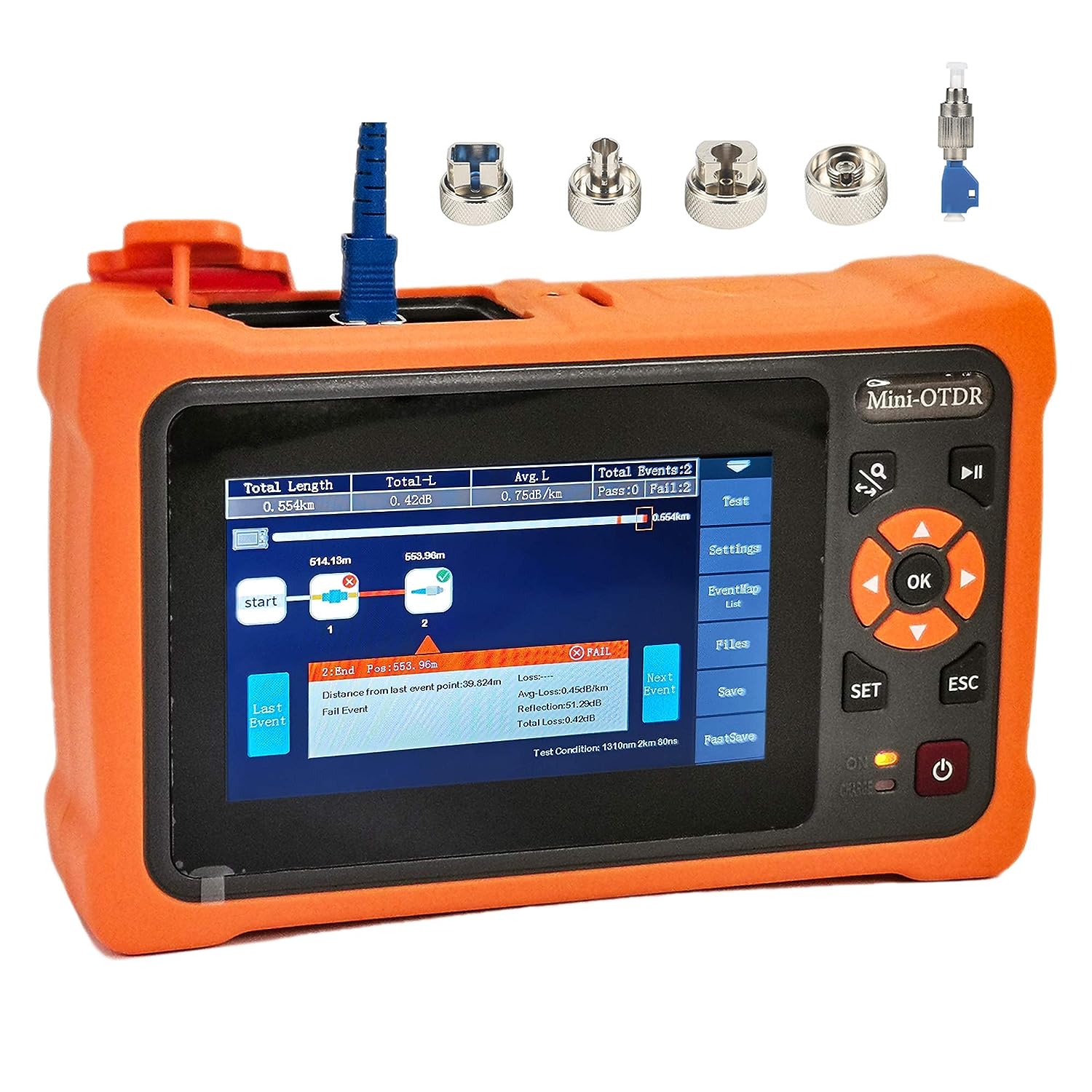 Network & Cable Testers Mini-Pro SM OTDR 1310/1550nm 26/24dB 4.3 inches ...