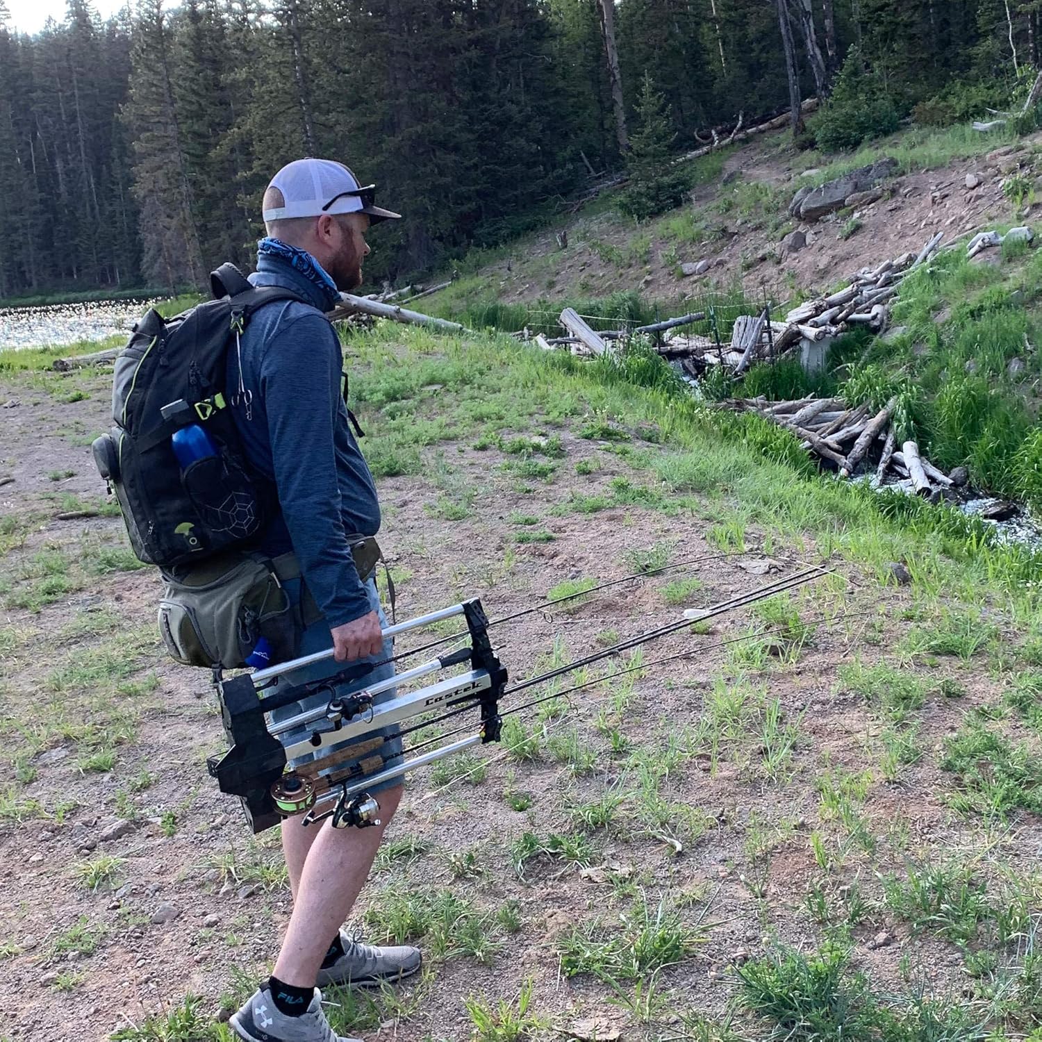 Castek Rod Caddy Portable Fishing Rod Rack and Carrier for Freshwater ...