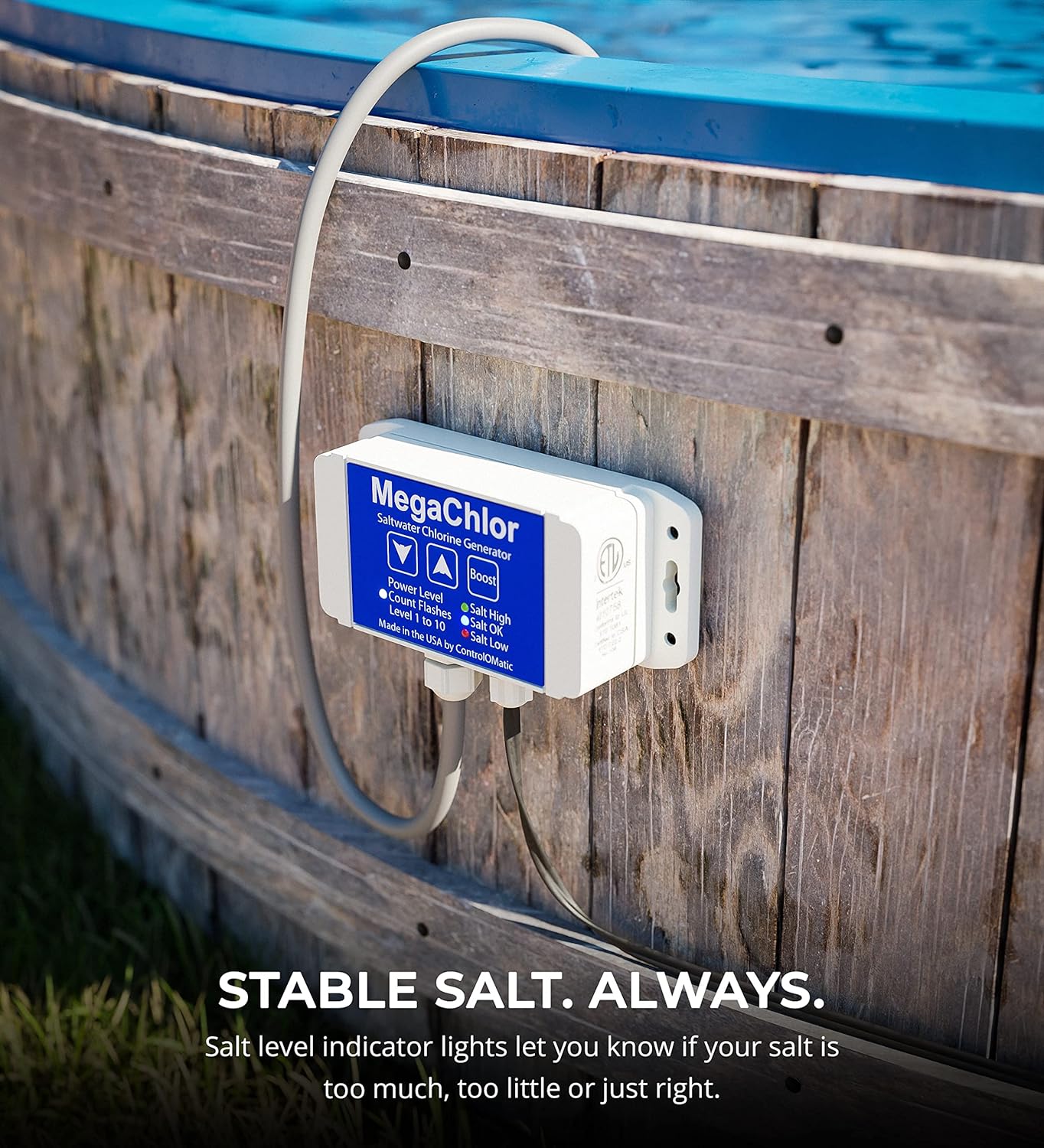 ControlOMatic SmarterSpa Saltwater Smart Chlorine Generation System for Pools, Hot Tubs, and ...