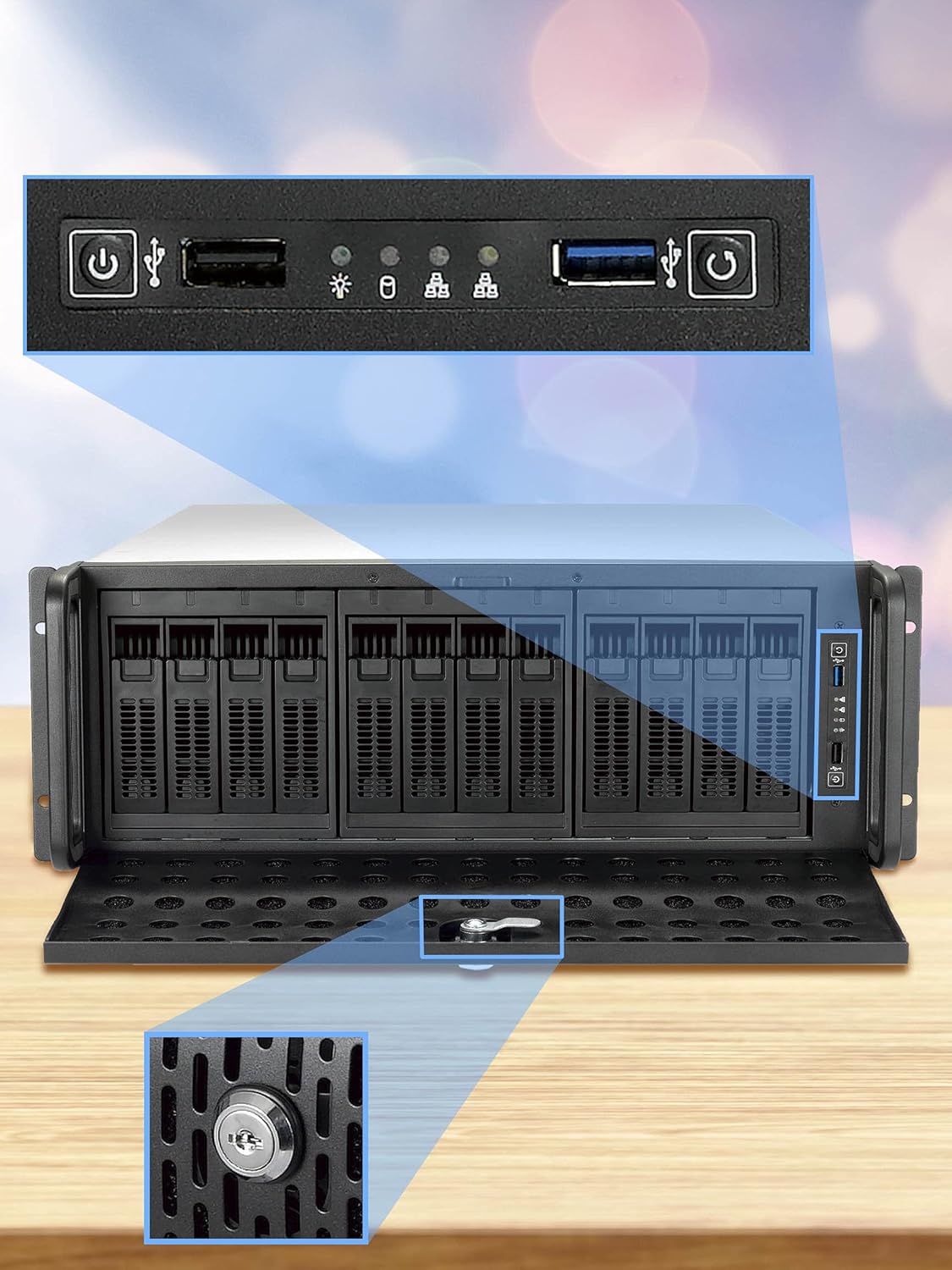 Rosewill 2U Server Chassis 5 Bay Server Case Support 4X 3.5 + 1x 5.25 ...