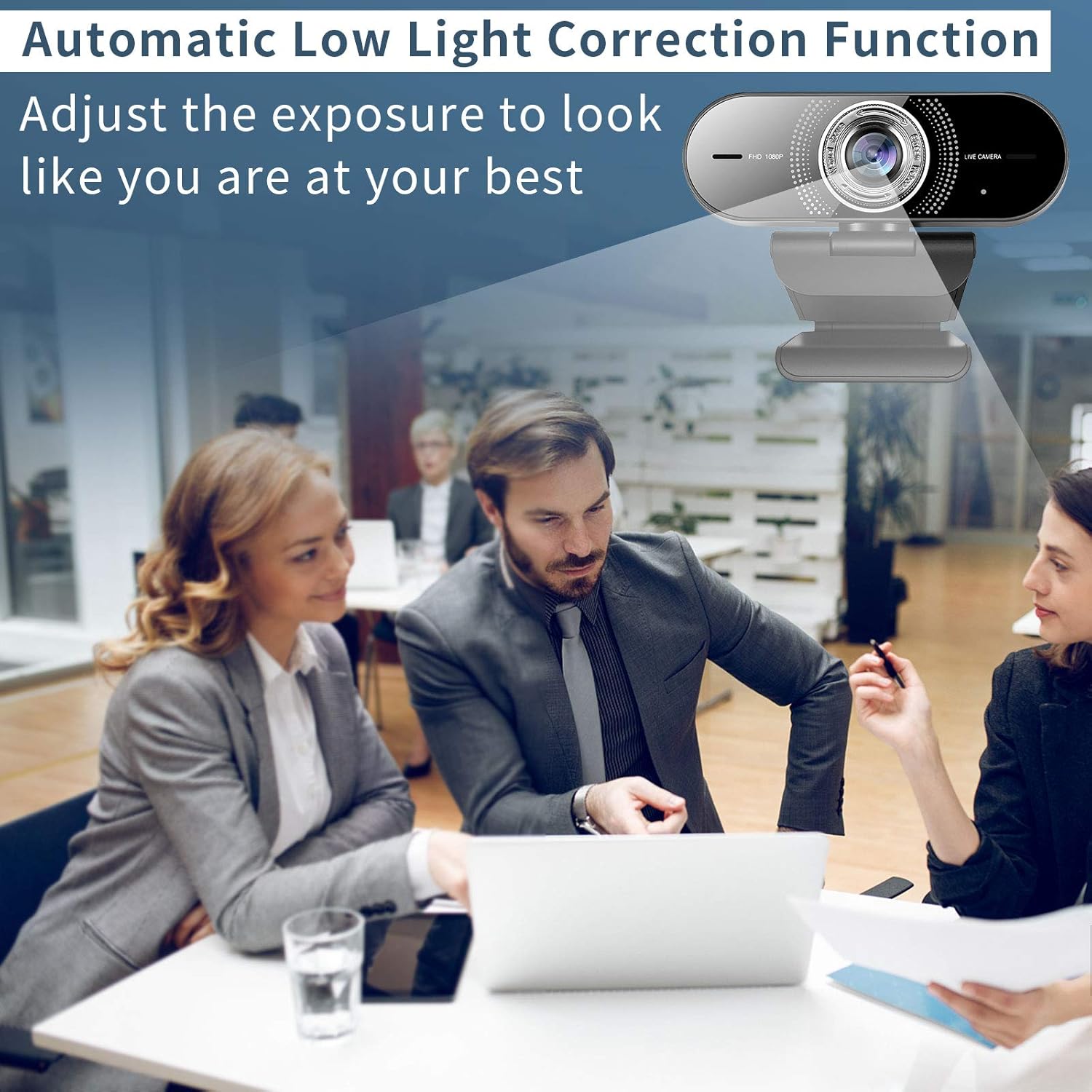 1080P Computer Camera with Microphone,Web Camera with Wide Angle for ...