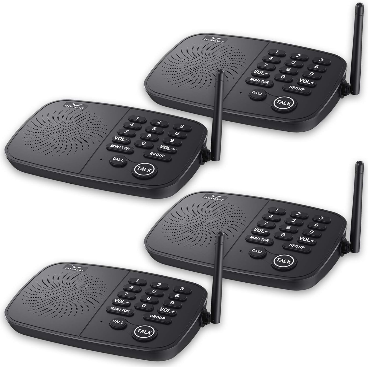 Hosmart 1/2 Mile Range 10-Channel Intercom System for Home or Office ...