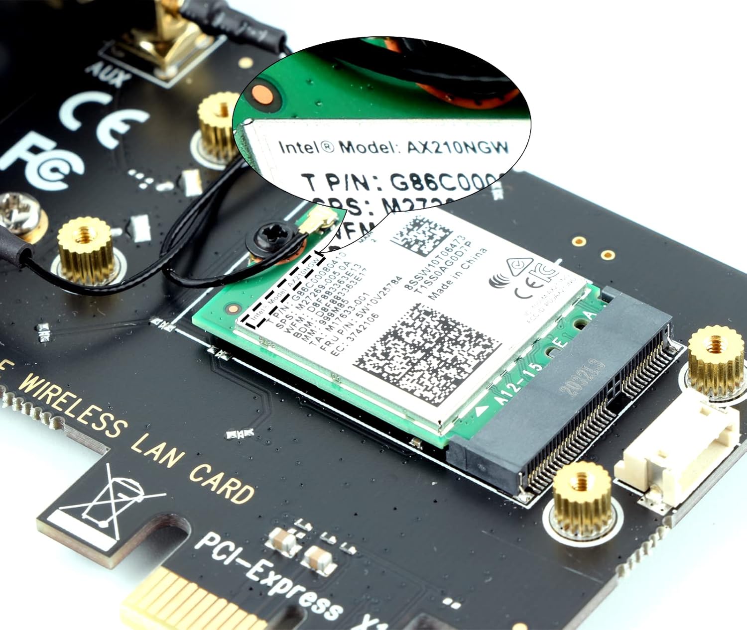 Ubit Tri-Band 5400Mbps WiFi 6E 6GHz PCIe WiFi Card, BT 5.2, AX210 ...