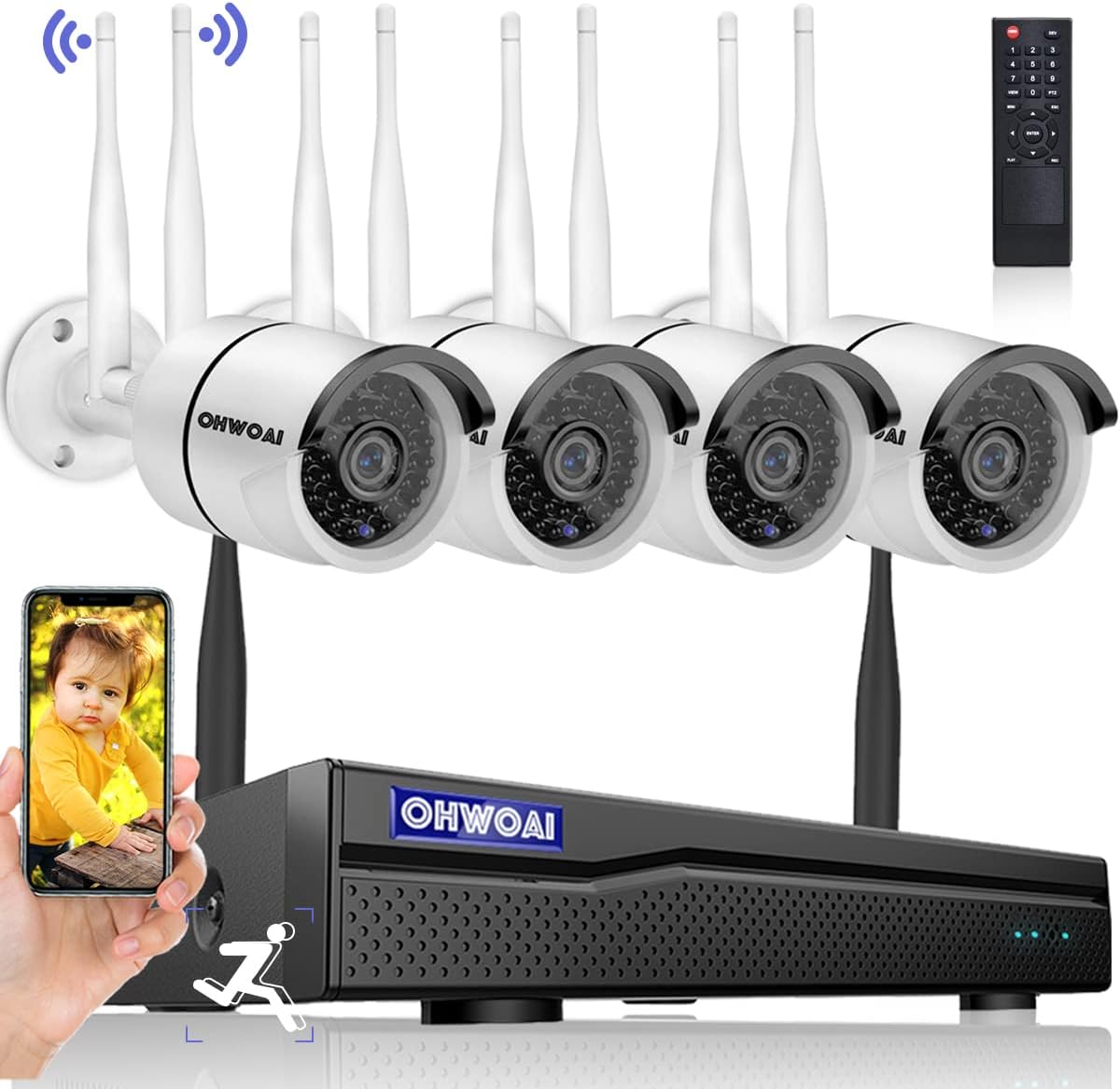 【8CH Expandable·Audio】 Security Camera System Wireless Outdoor, 8 ...