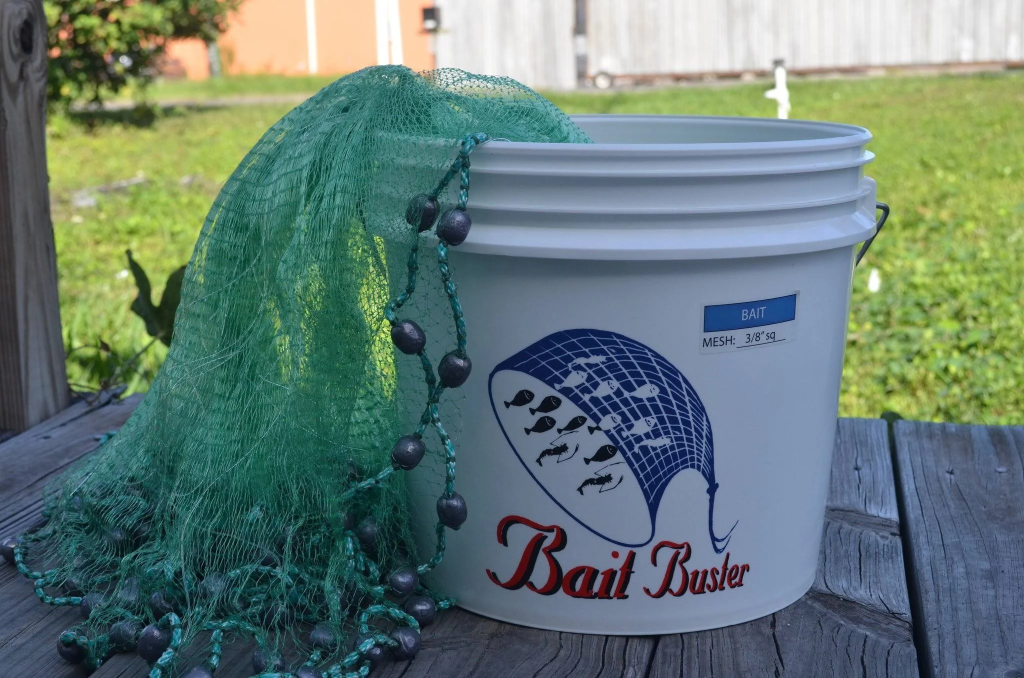 Bait Buster Bait Cast Nets CBT-BB9, 9 ft. Radius, 3/8x22 Sq. Mesh ...
